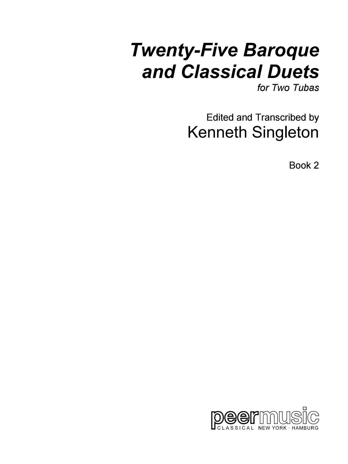 Singleton - Twenty-Five Baroque and Classical Duets: Book II (sample ...