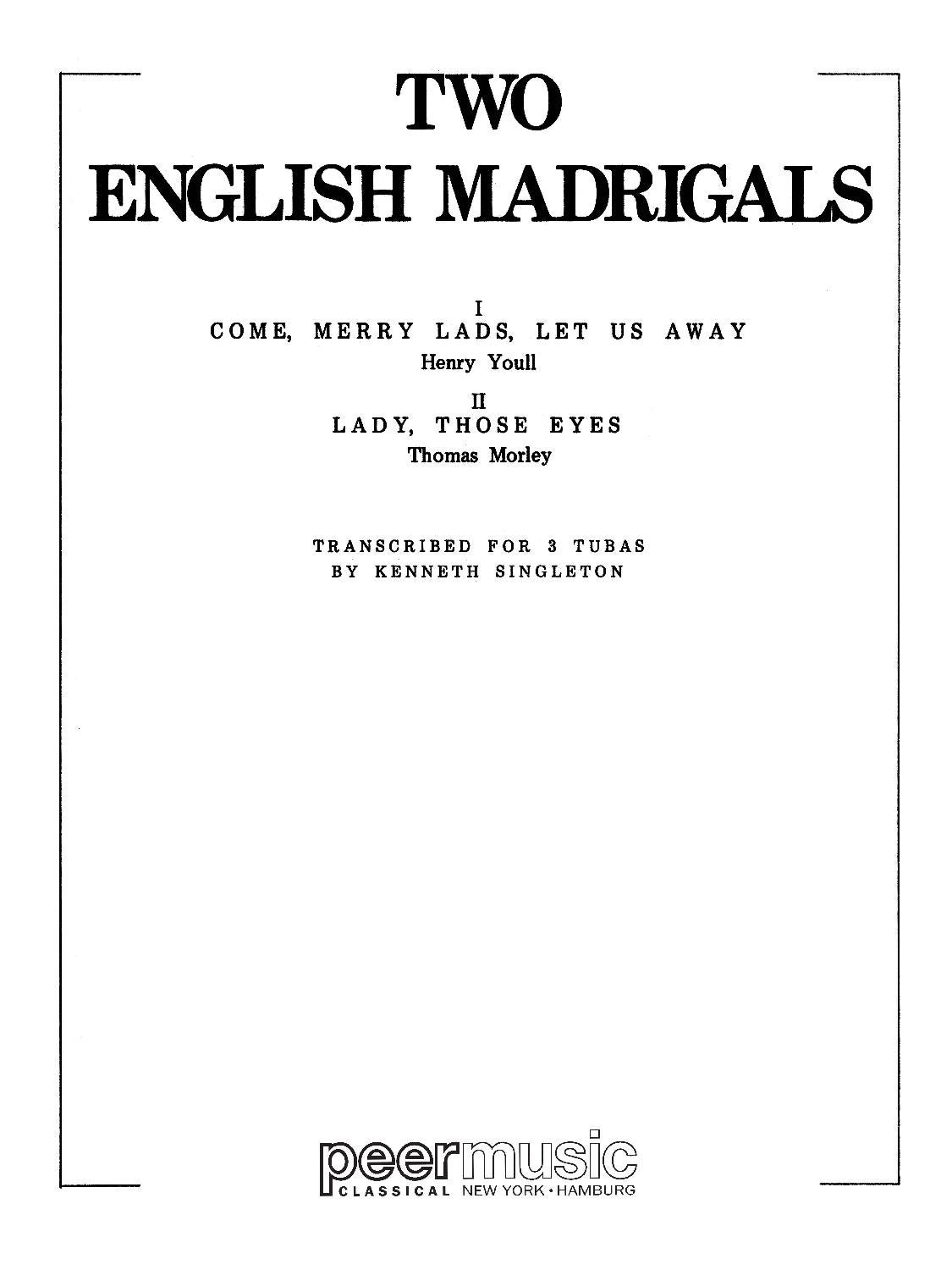Singleton - Two English Madrigals (sample pages) by Peermusic Classical ...