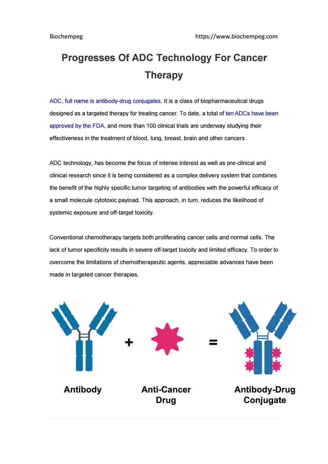 Progresses Of ADC Technology For Cancer Therapy by sunny Fang - Issuu