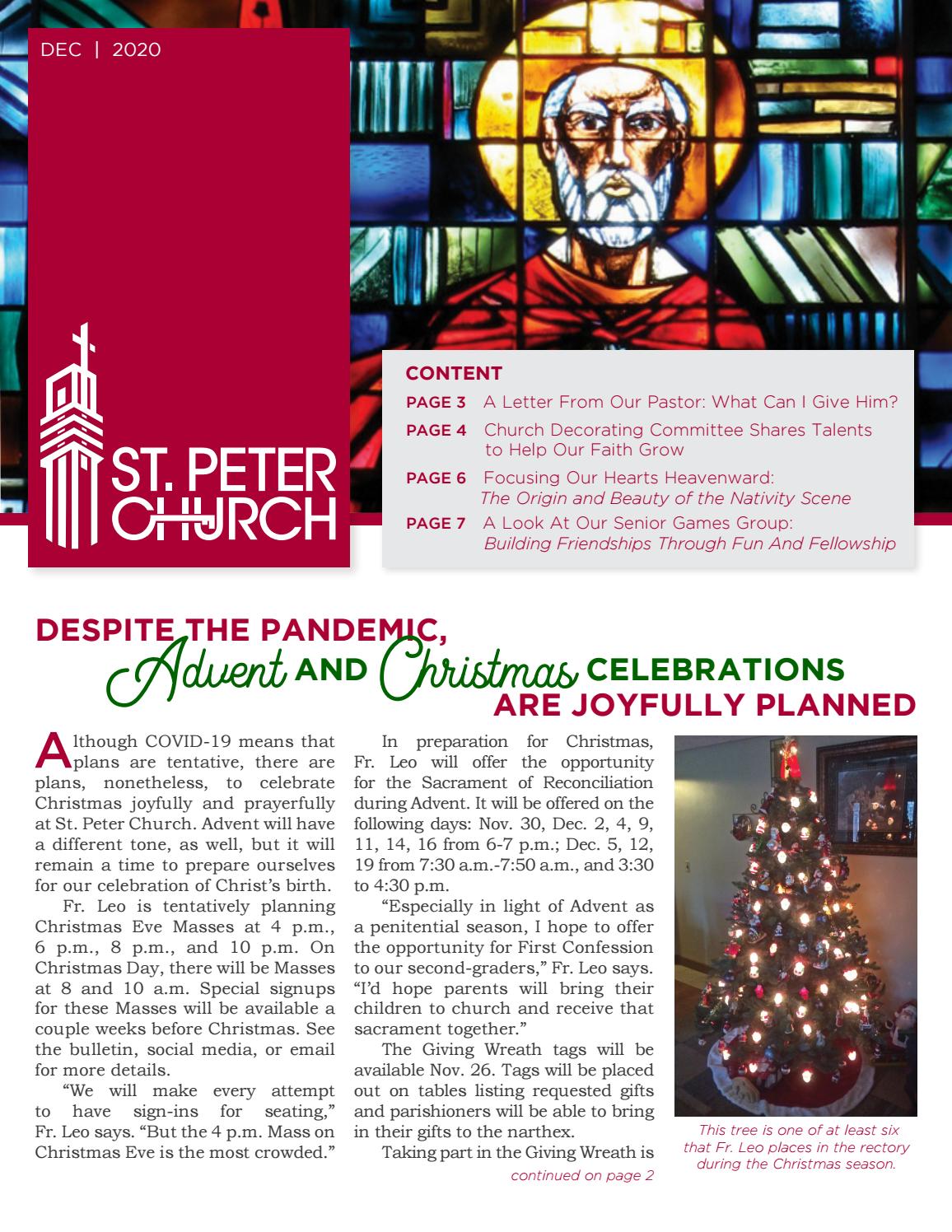St. Peter Catholic Church Newsletter — December 2020 by Catholic ...