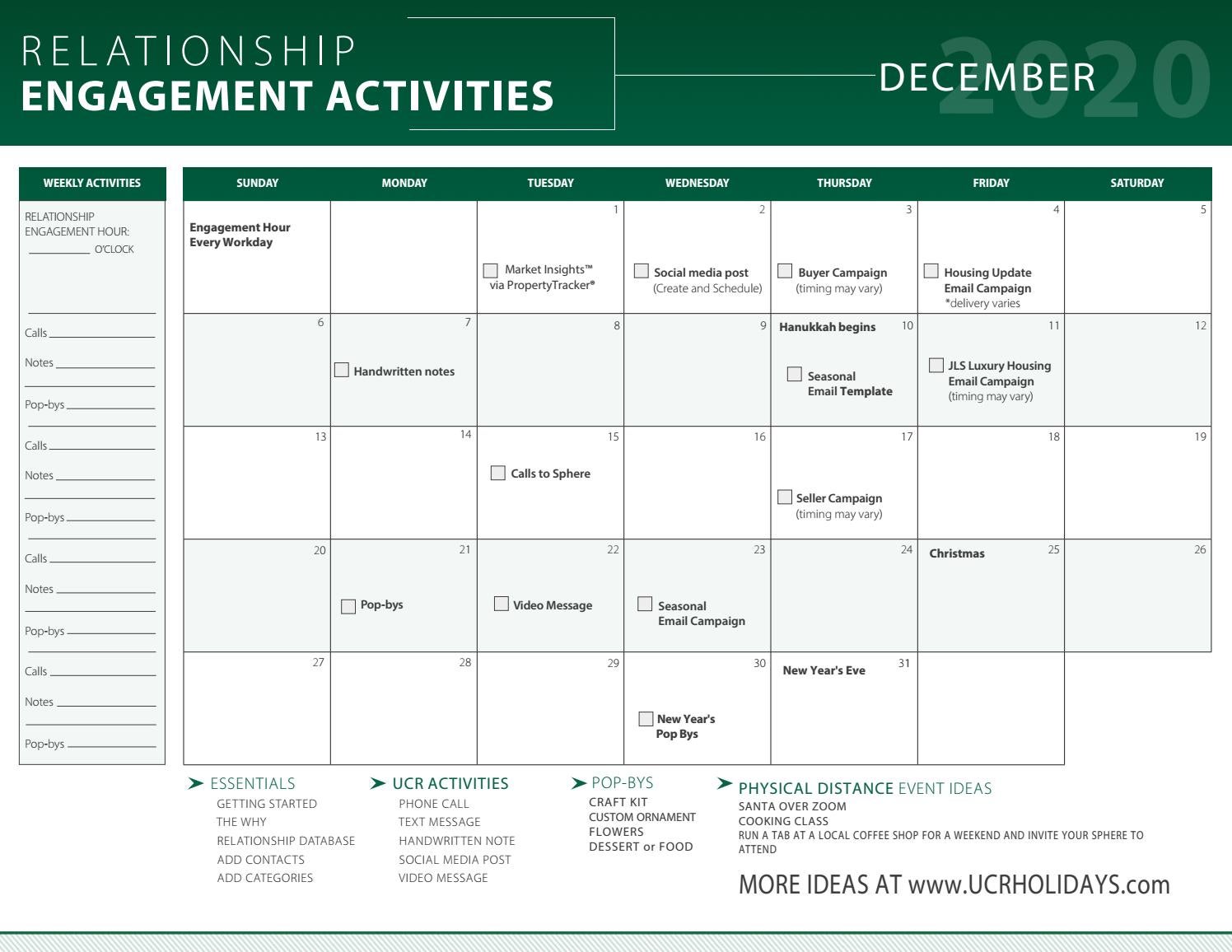 December Calendar Monthly Engagement Activities by John L. Scott Real ...