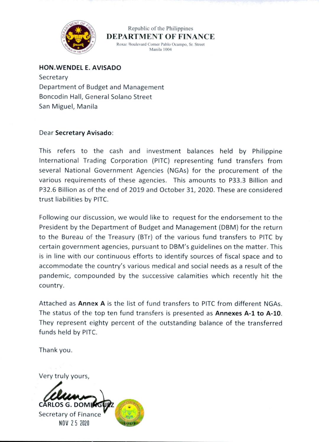 DOF Letter To DBM On PITC Funds By Myinquirer Dotnet Issuu DOF Letter To DBM On PITC Funds By Myinquirer Dotnet Issuu