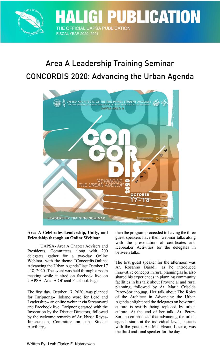 CONCORDIS: Advancing the Urban Agenda by UAPSA HALIGI Publication - Issuu