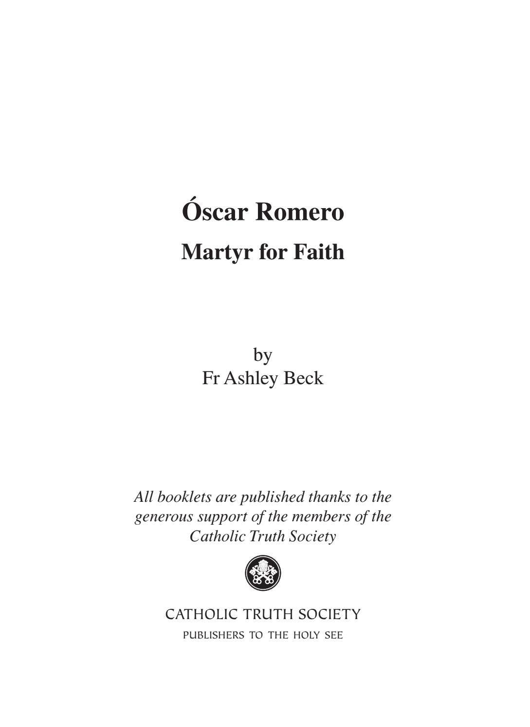 Oscar Romero by Catholic Truth Society - Issuu
