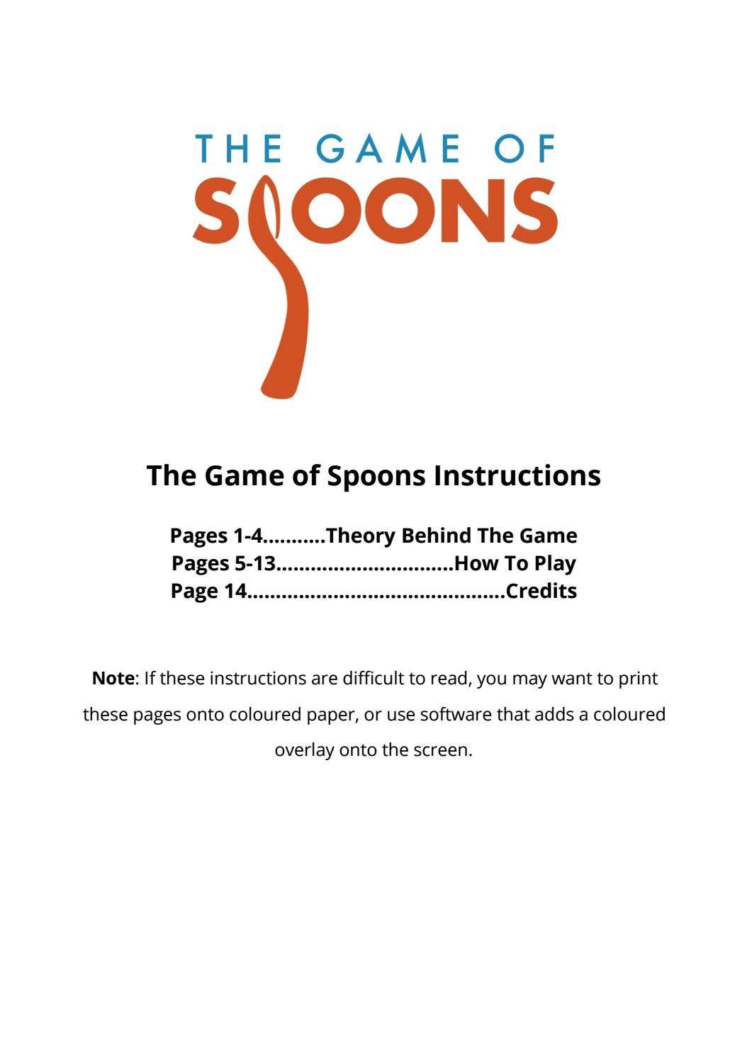 Game of Spoons - Instructions by dadafest10 - Issuu