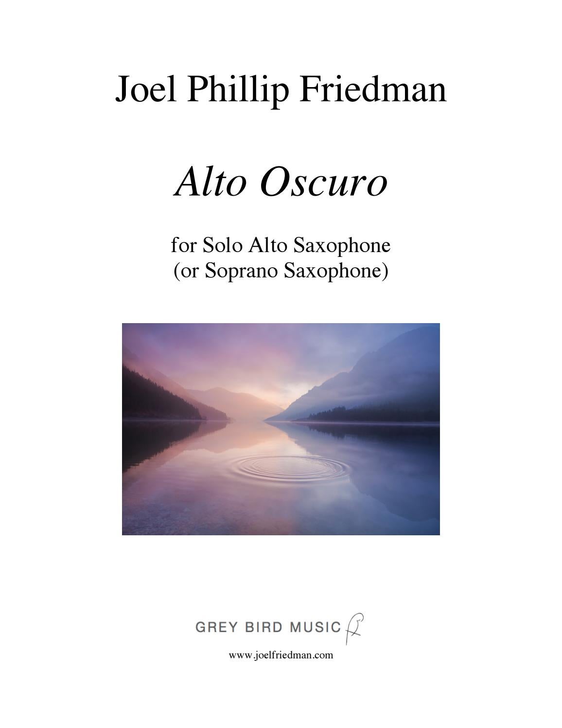 Alto Oscuro for Solo Alto Saxophone (or Soprano Saxophone) by Joel ...