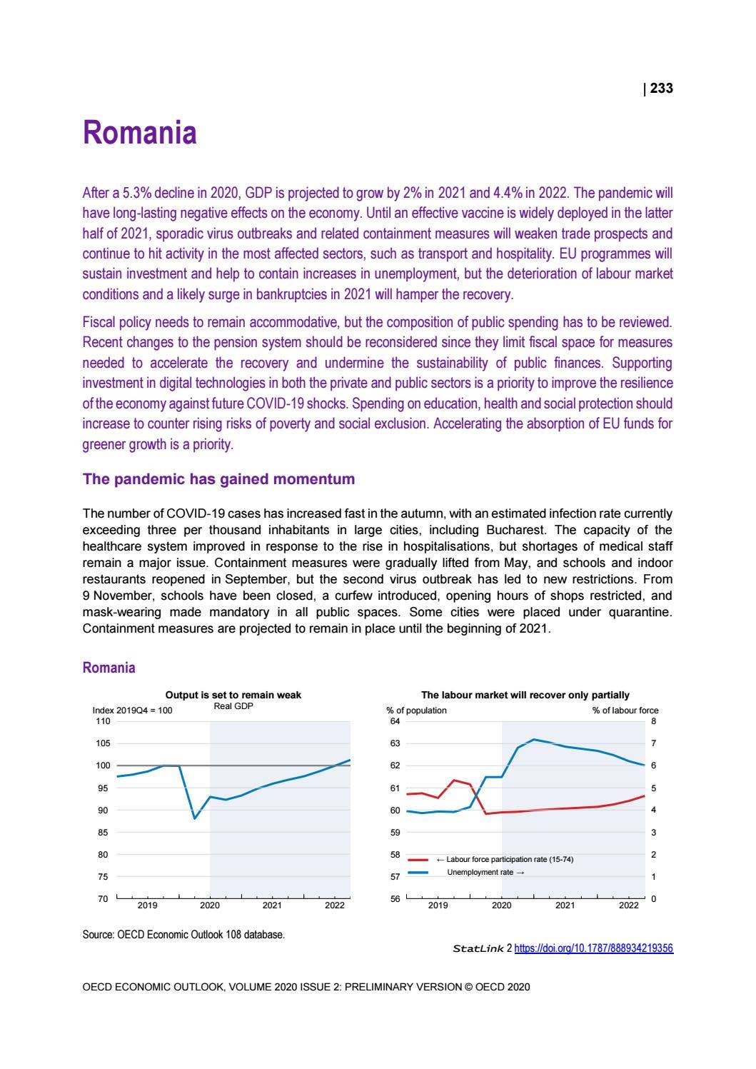 Romania, OECD Economic Outlook, December 2020 by OECD - Issuu