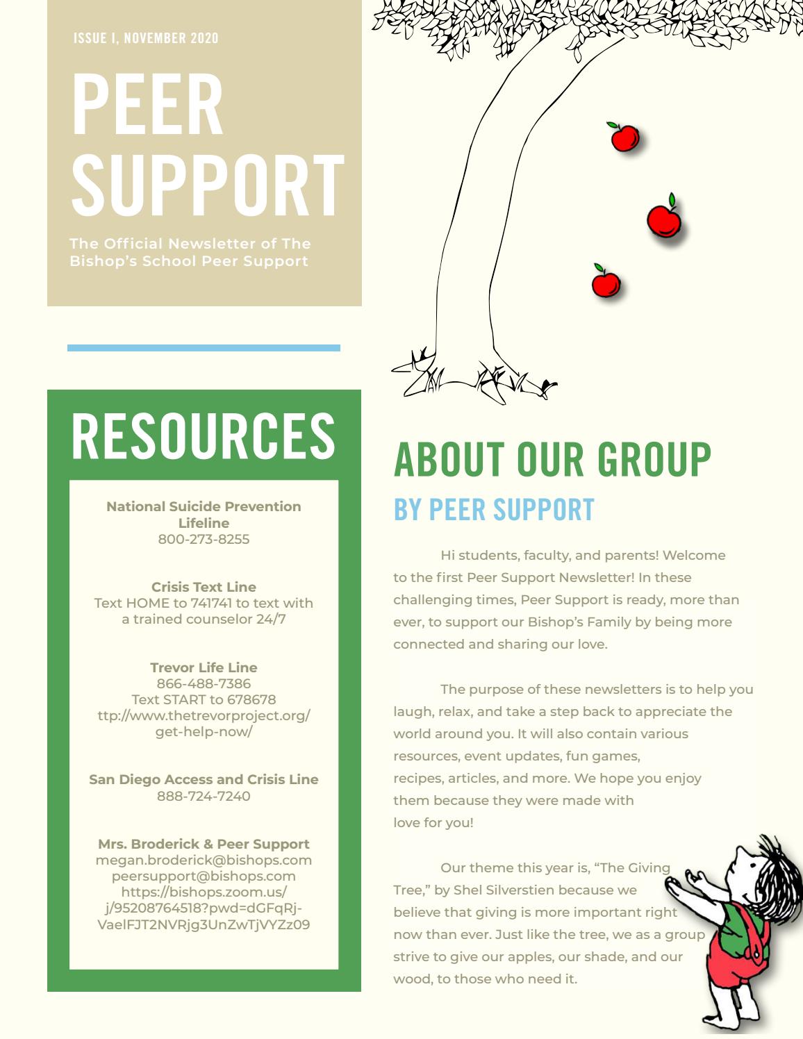 Peer Support Newsletter by The Bishop's School - Issuu