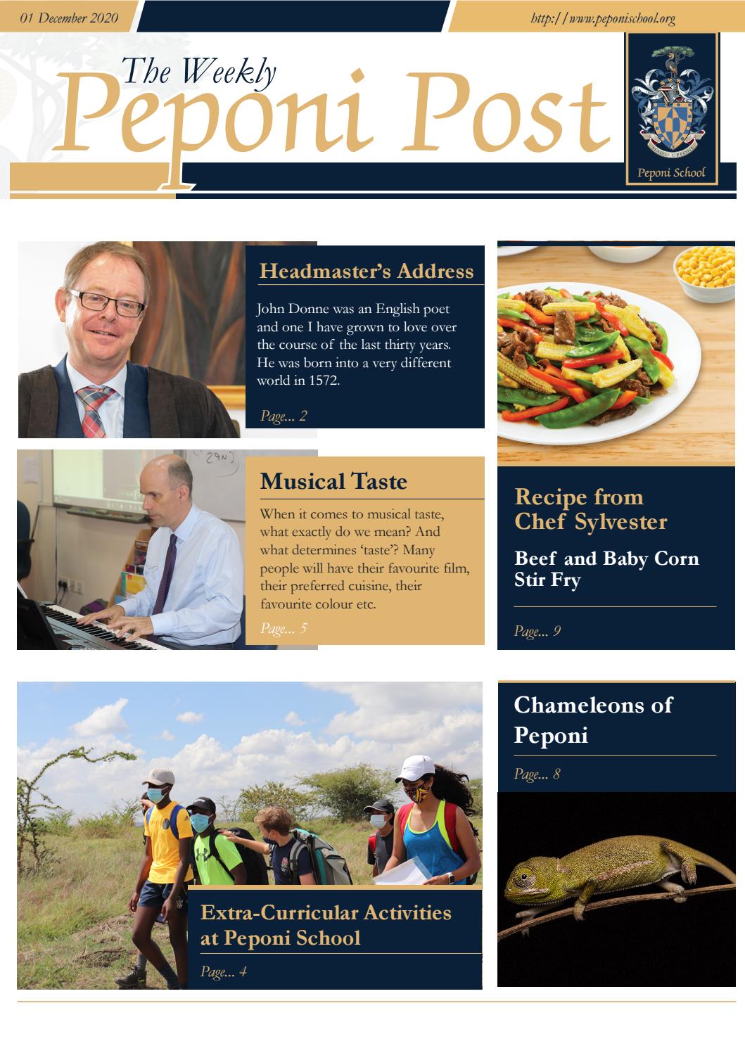 The Weekly Peponi Post 01 December 2020 by Peponi School - Issuu