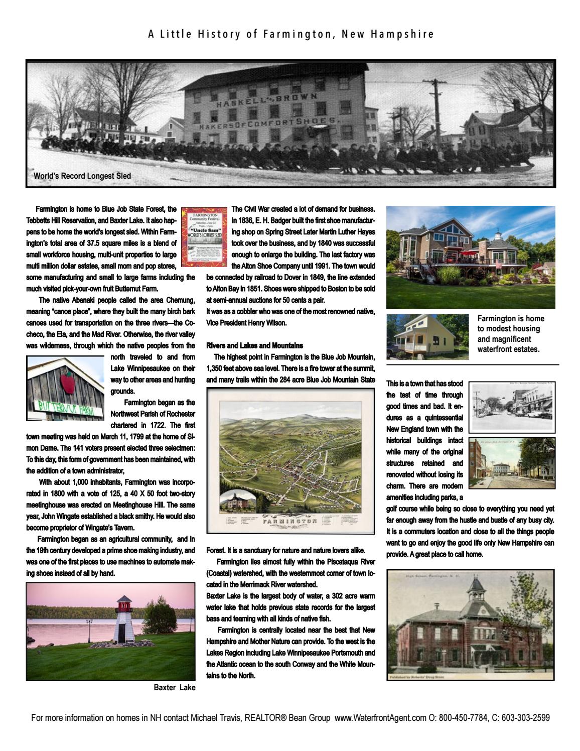 A little history of Farmington, New Hampshire by New Hampshire's Finest ...