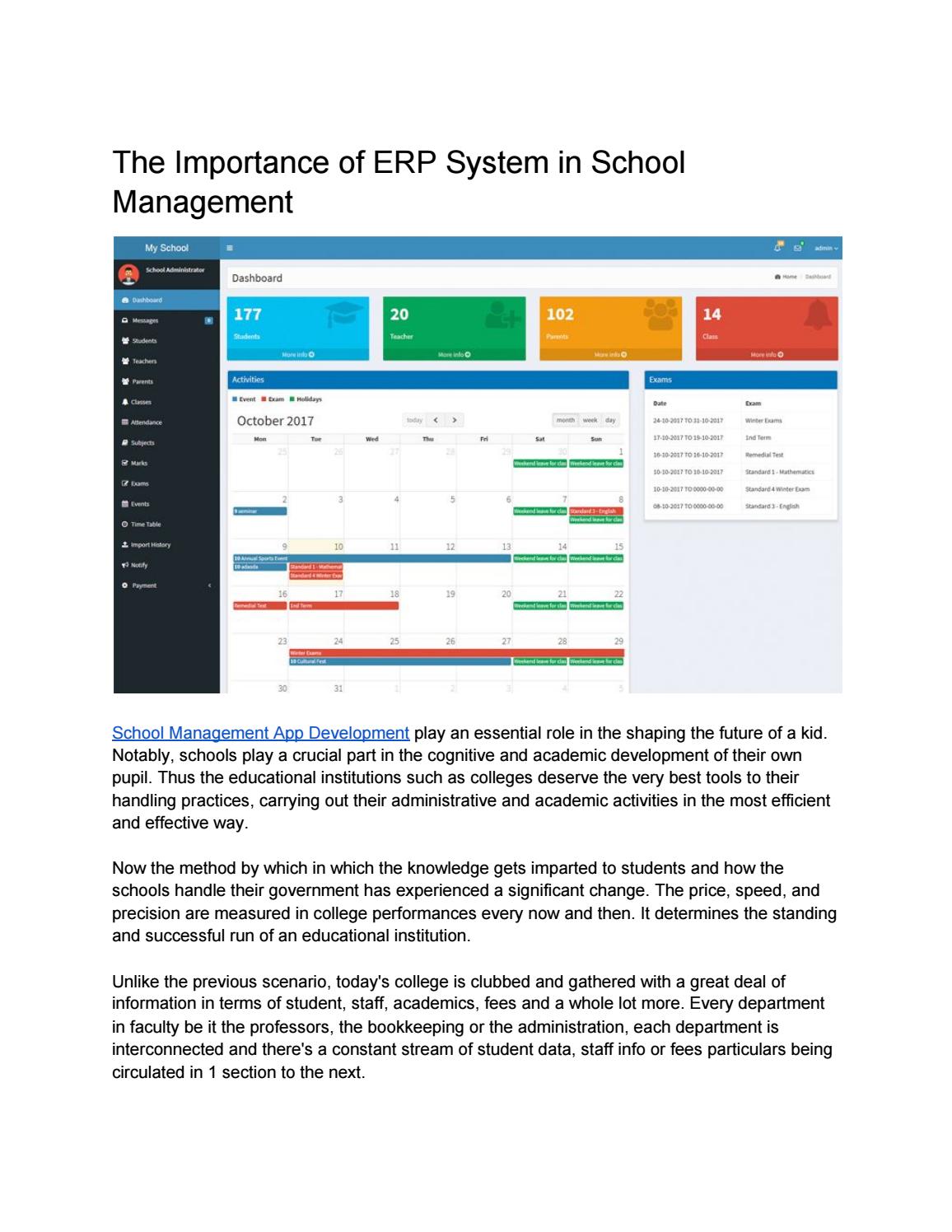 The Importance of ERP System in School Management by Narola Infotech ...