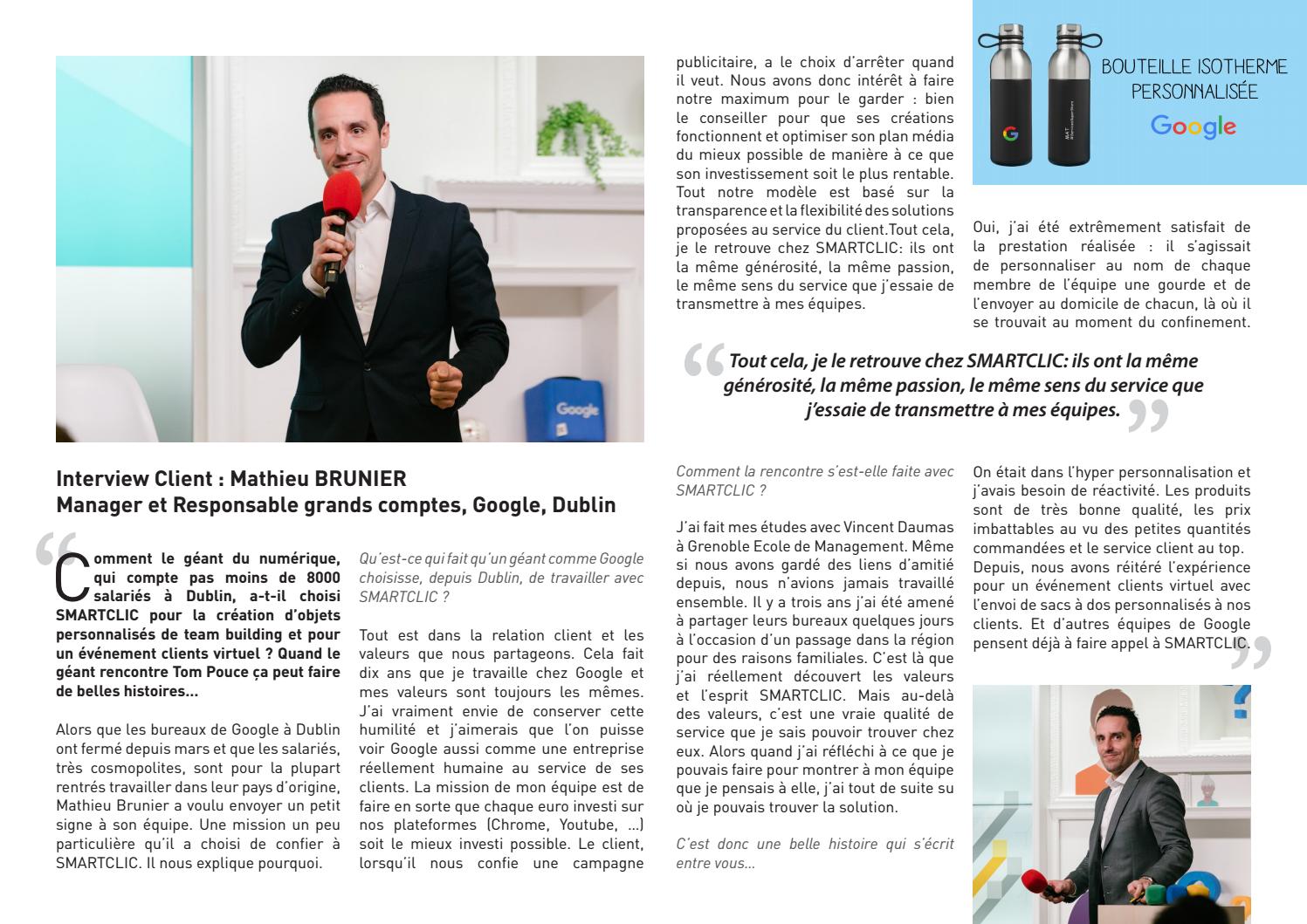Interview Mathieu Brunier, Google Dublin by SMART CLIC FRANCE - Issuu