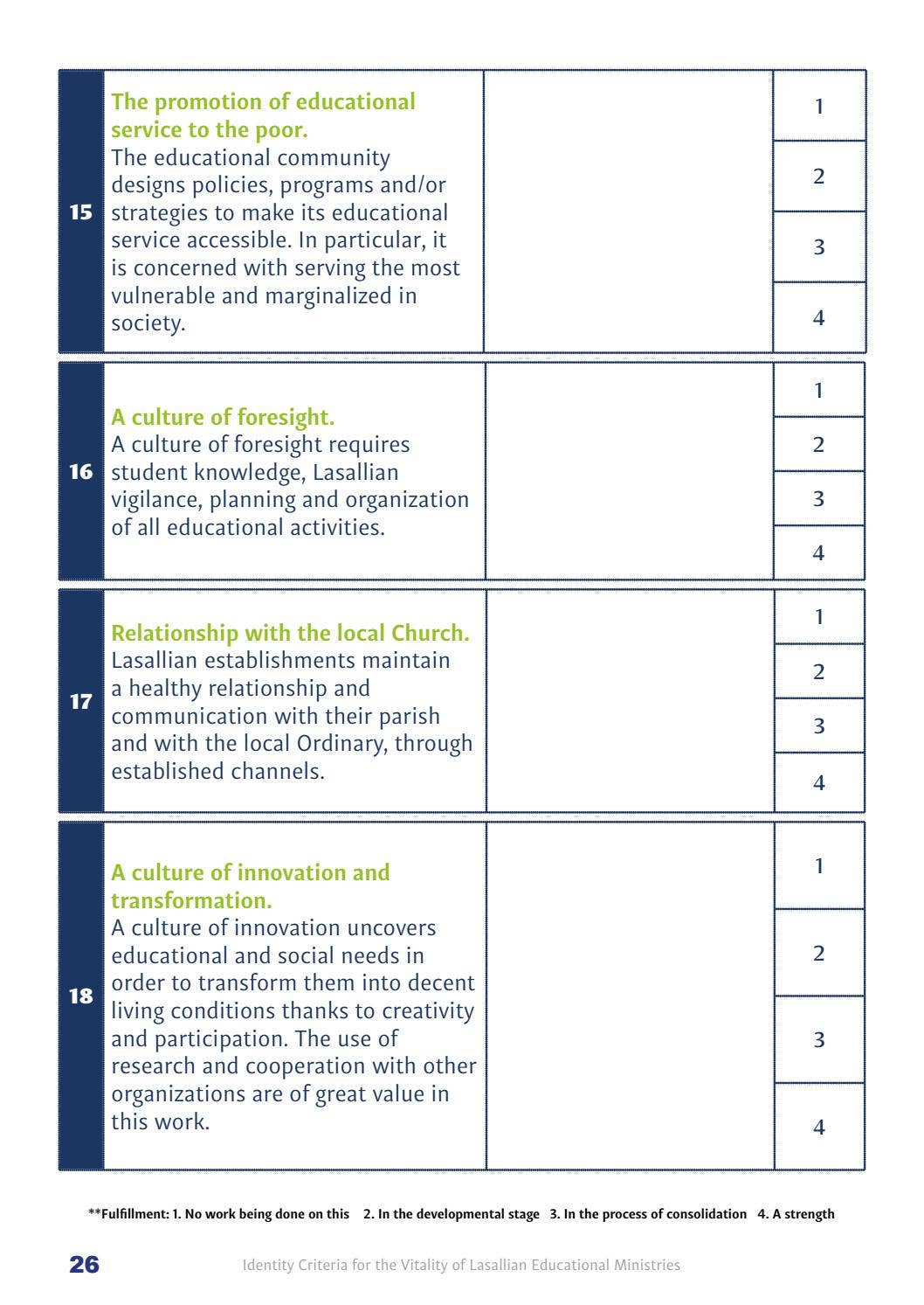 IDENTITY CRITERIA FOR THE VITALITY OF LASALLIAN EDUCATIONAL MINISTRIES ...