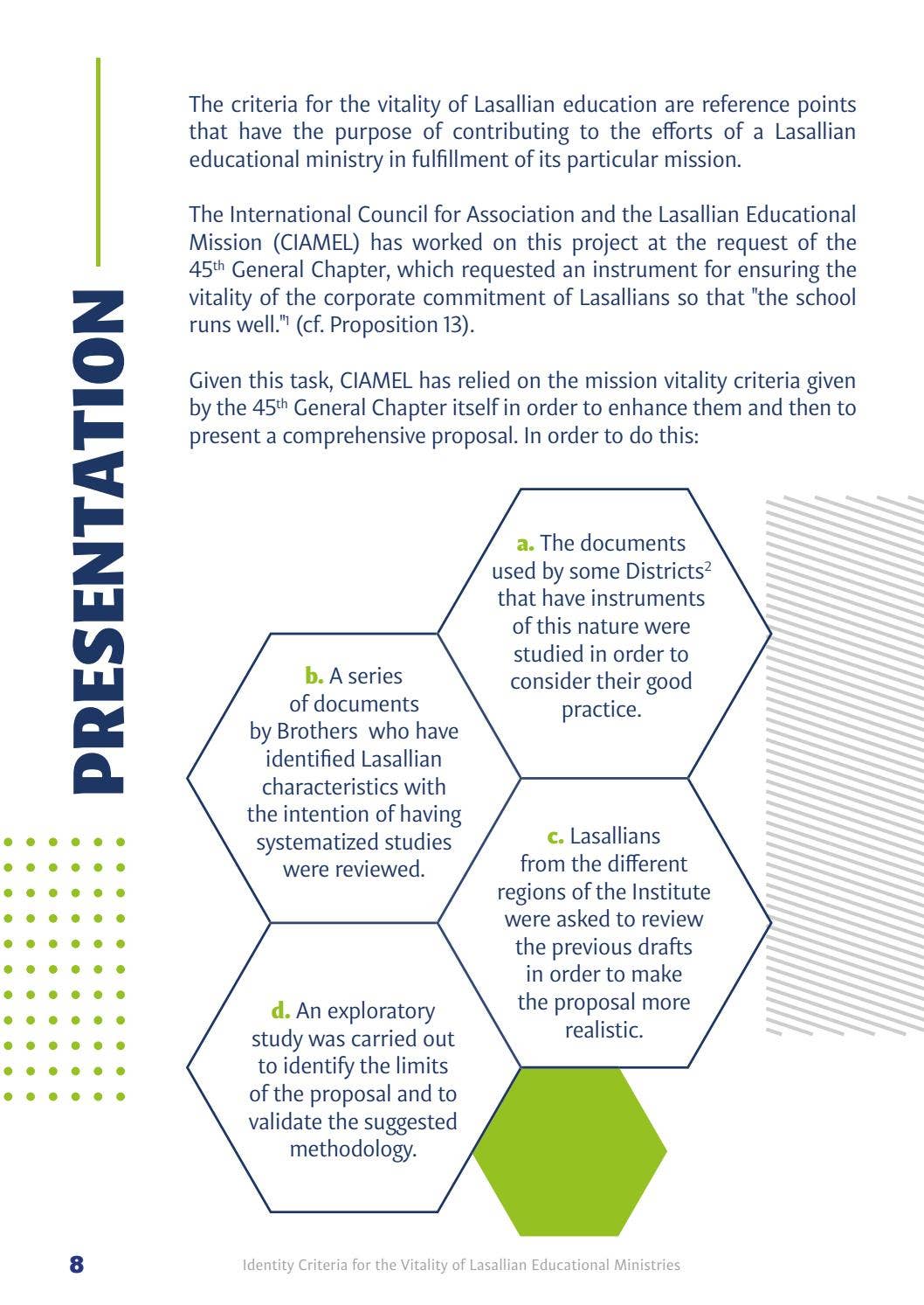 IDENTITY CRITERIA FOR THE VITALITY OF LASALLIAN EDUCATIONAL MINISTRIES ...