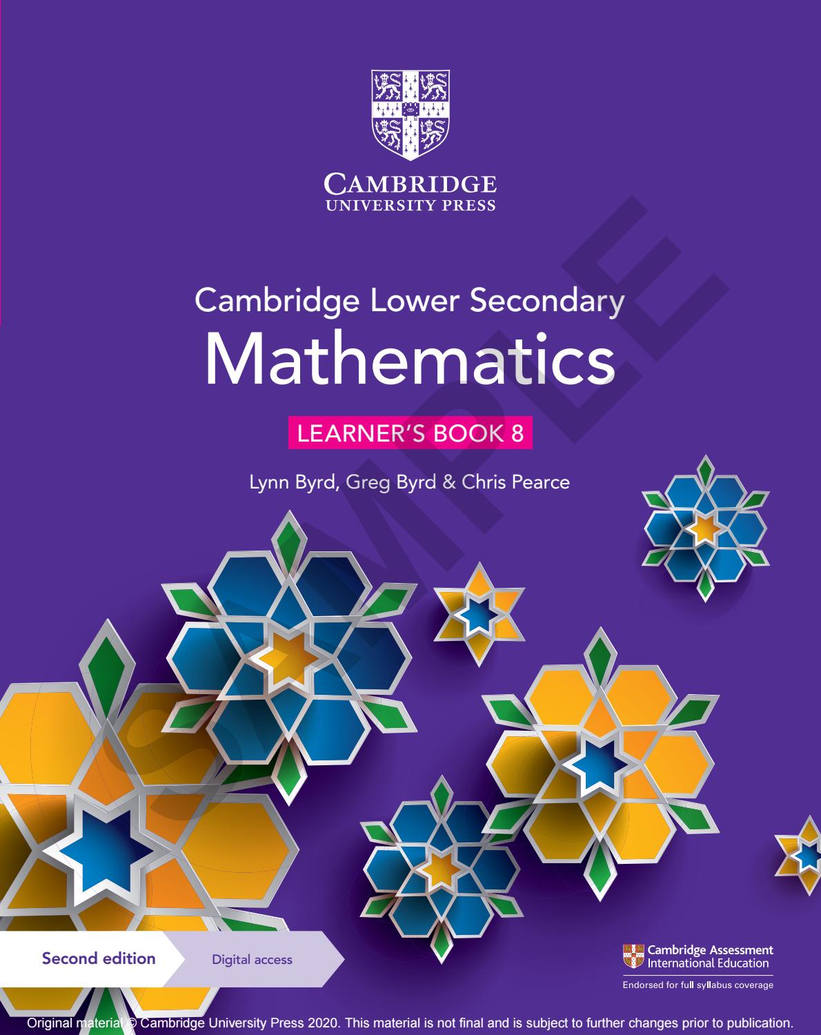 Lower Secondary Mathematics LEARNER’S BOOK 8 Sample by Cambridge ...