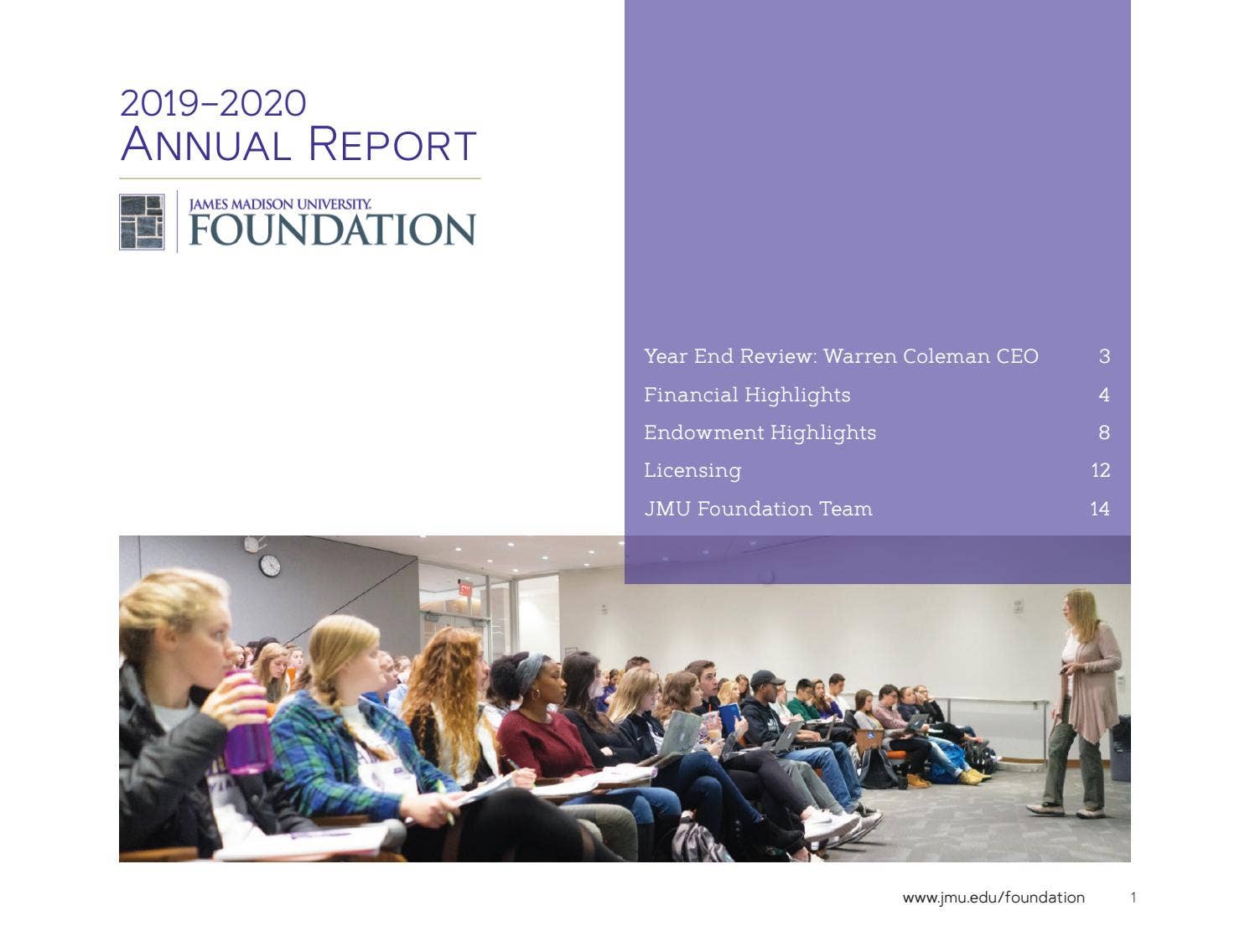 JMU Foundation Annual Report 2019-2020 by James Madison University - Issuu