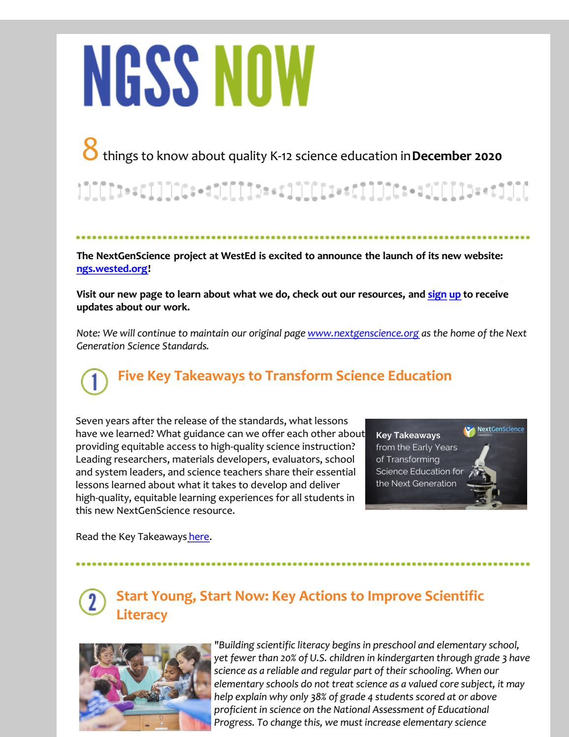 December 2020 NGSS Now Newsletter by NextGenScience - Issuu