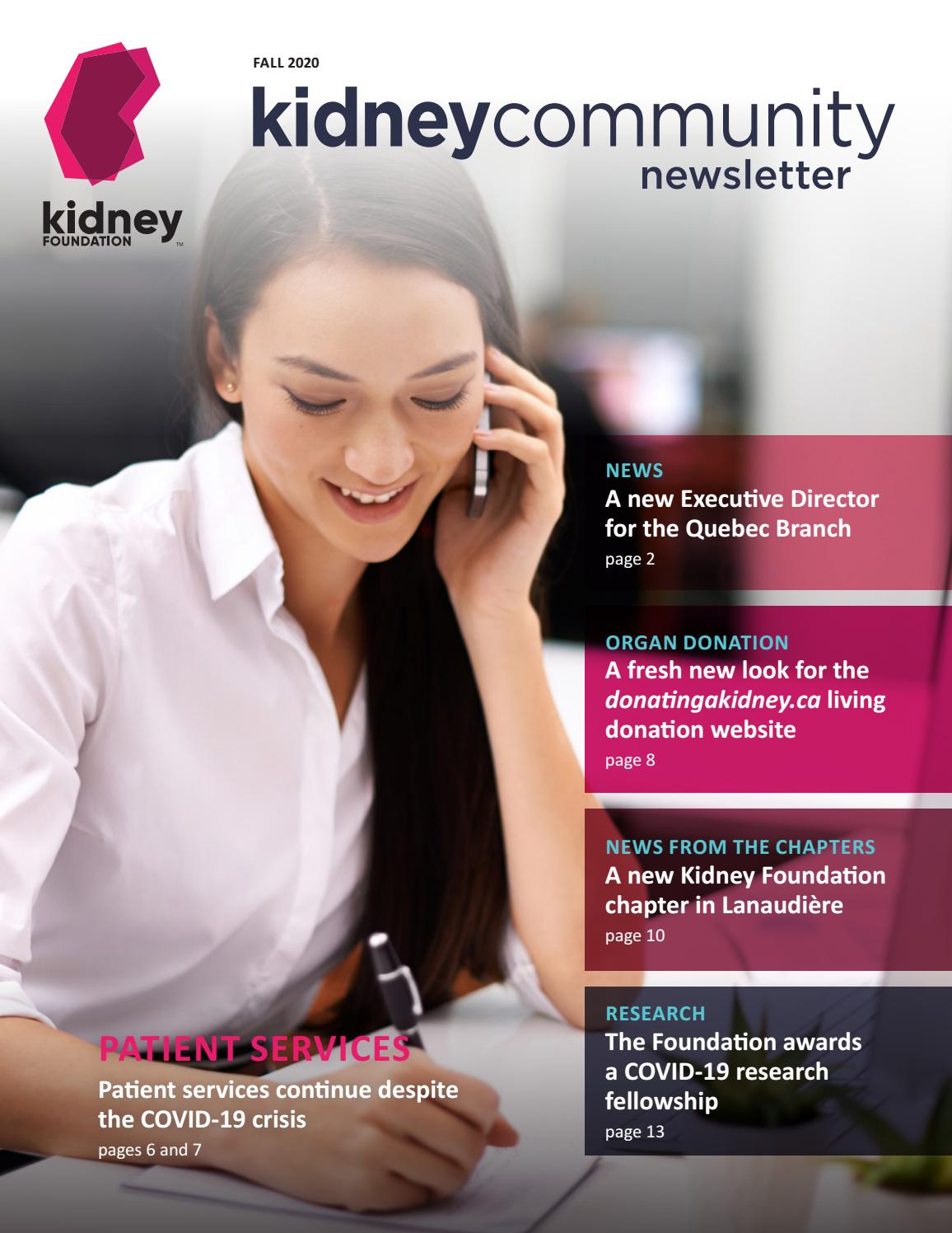 Fall 2020 Kidney Community Newsletter by The Kidney Foundation | La ...