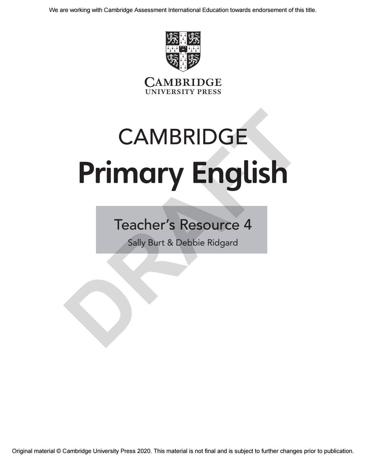 Primary English Teacher’s Resource 4 Sample by Cambridge International ...