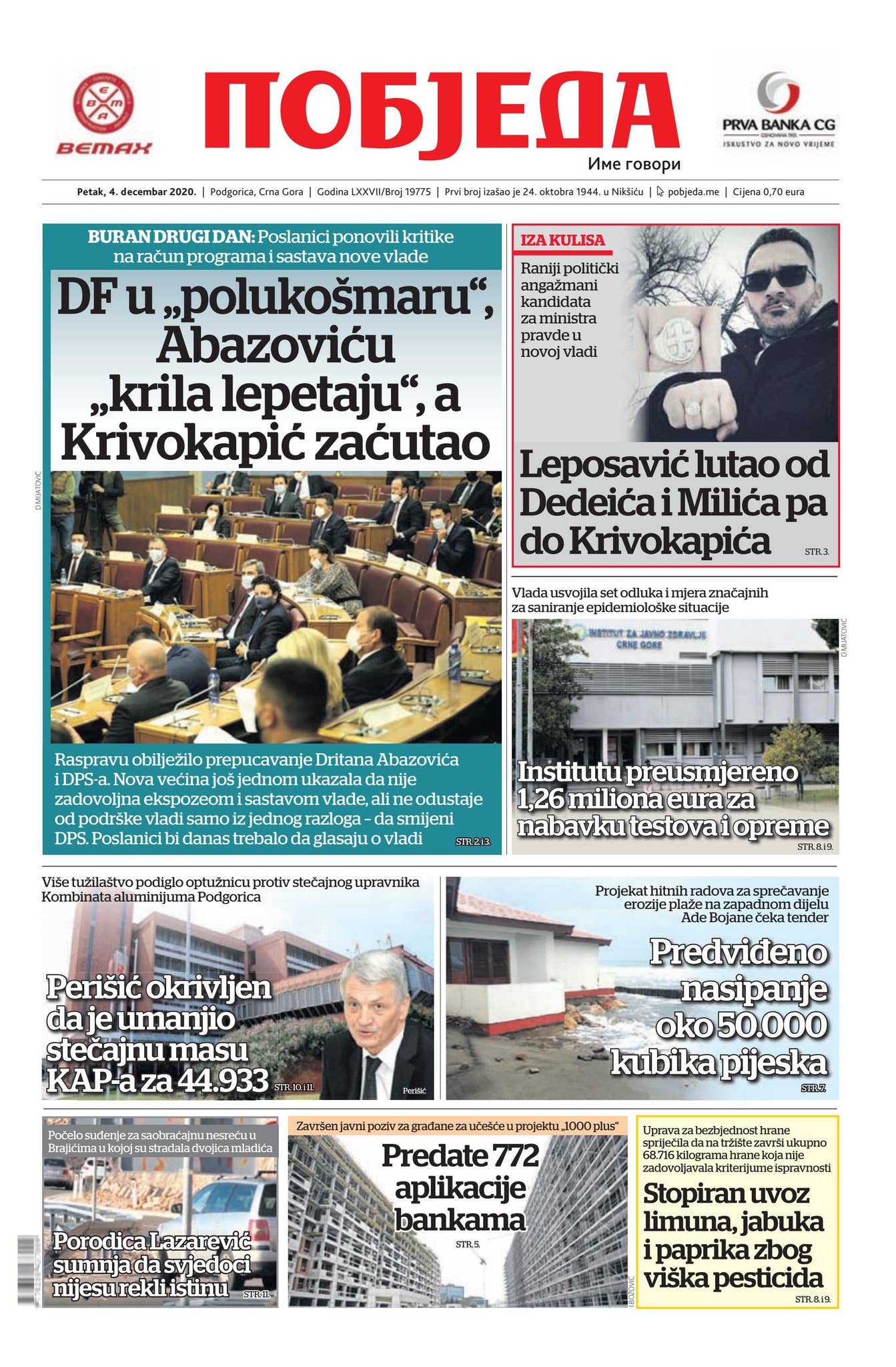 Dnevni list Pobjeda 04.12.2020. by Pobjeda - Issuu