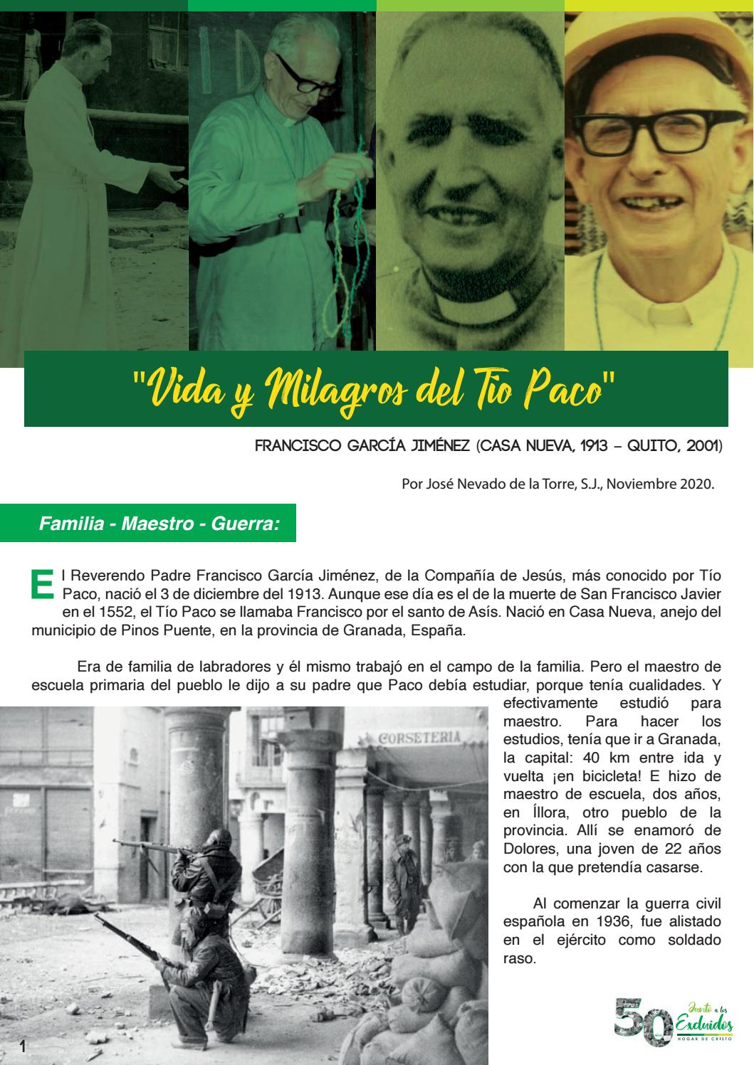 Vida y Milagros del Tío Paco by HogardeCristoEc - Issuu