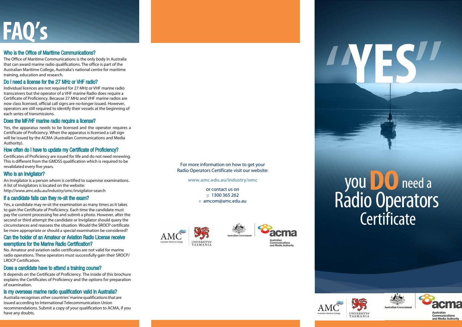 Radio Operators Certificate Information brochure by Australian Maritime ...
