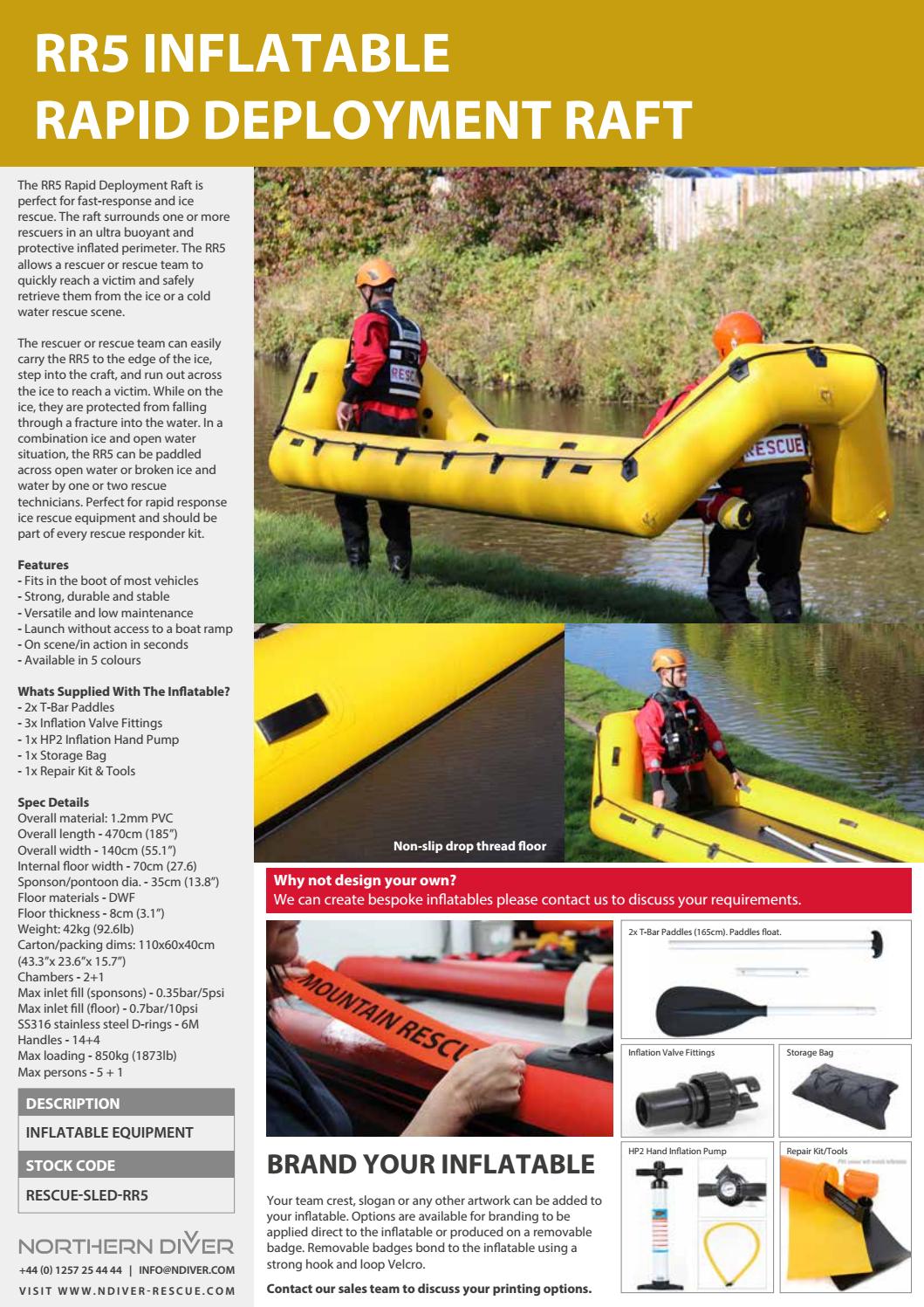 RR5 Inflatable Rapid Deployment Raft Datasheet by Northern Diver ...