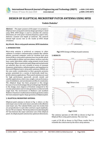 IRJET- Design of Elliptical Microstrip Patch Antenna using HFSS by IRJET Journal - Issuu