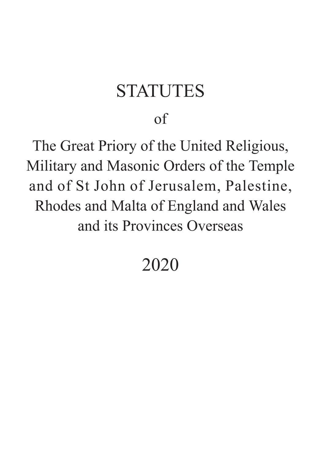 Statutes - The Great Priory of the United Religious, Military and ...