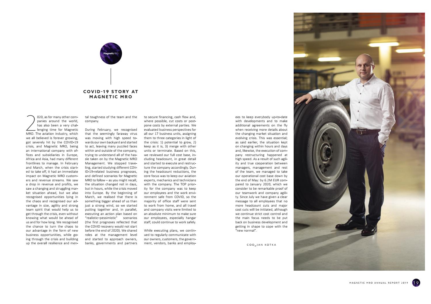 MMRO Annual Report 2019 - Jan Kotka by MagneticMRO - Issuu