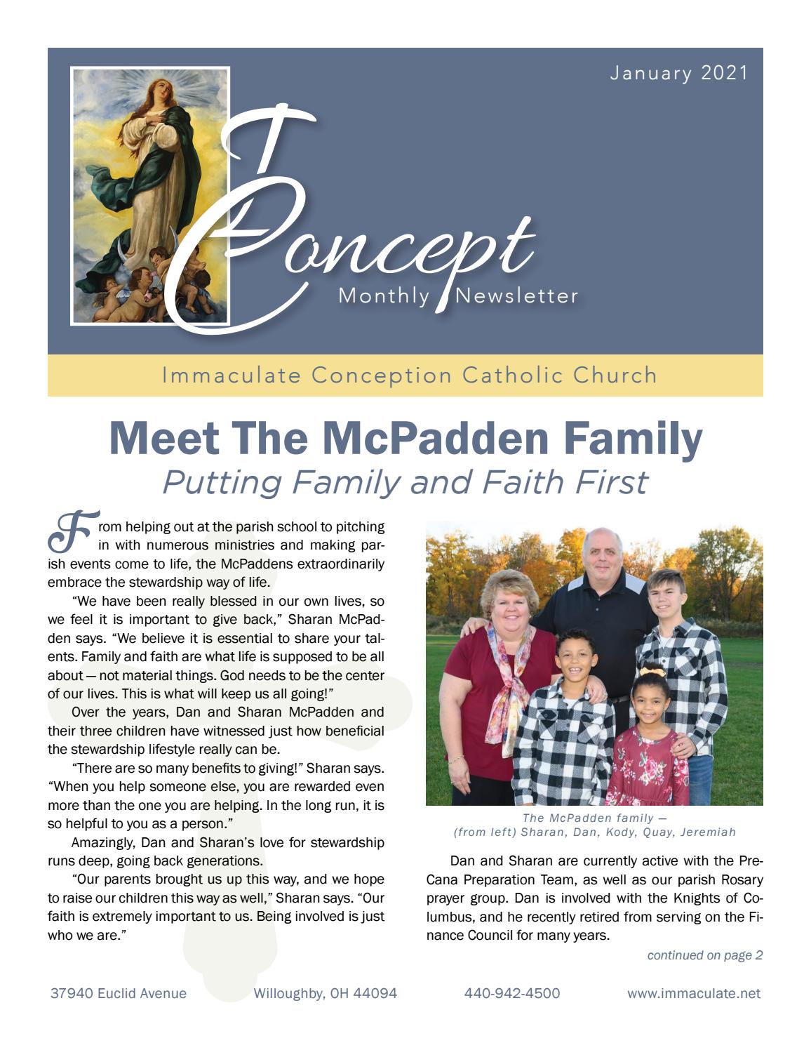 Immaculate Conception Catholic Church Newsletter — January 2021 by ...