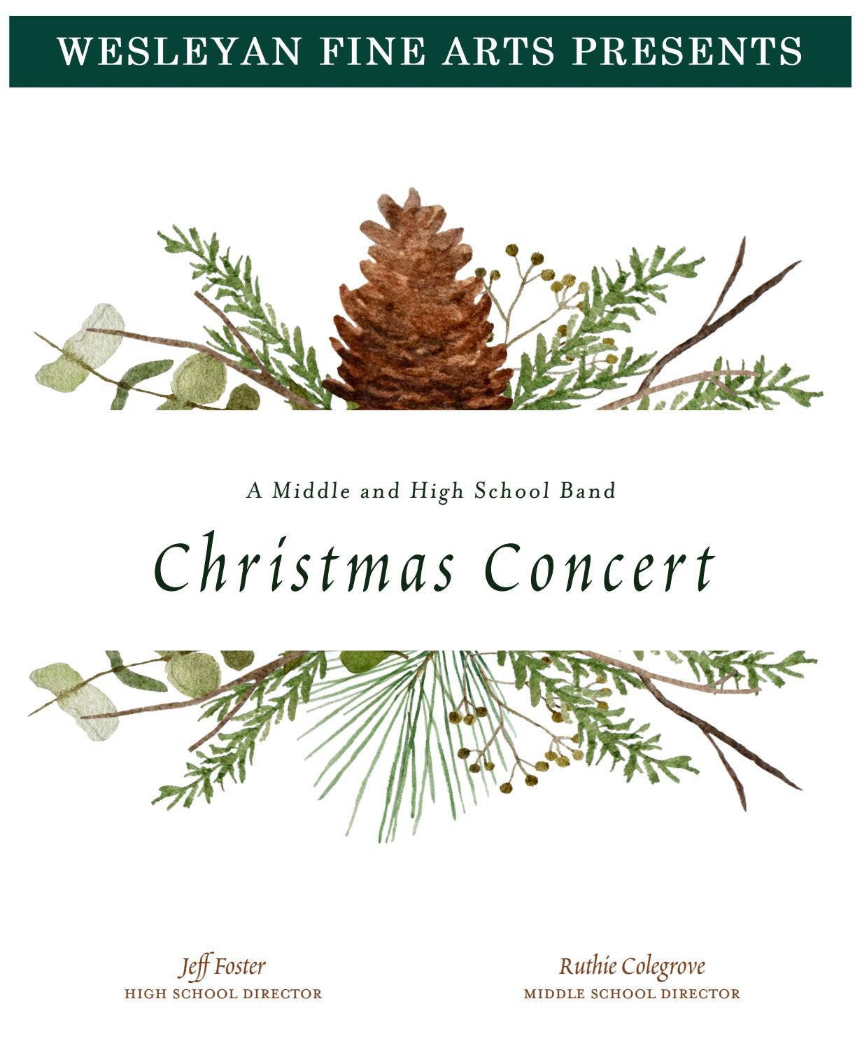 Middle School & High School Band Christmas Concert 2020 by Wesleyan ...