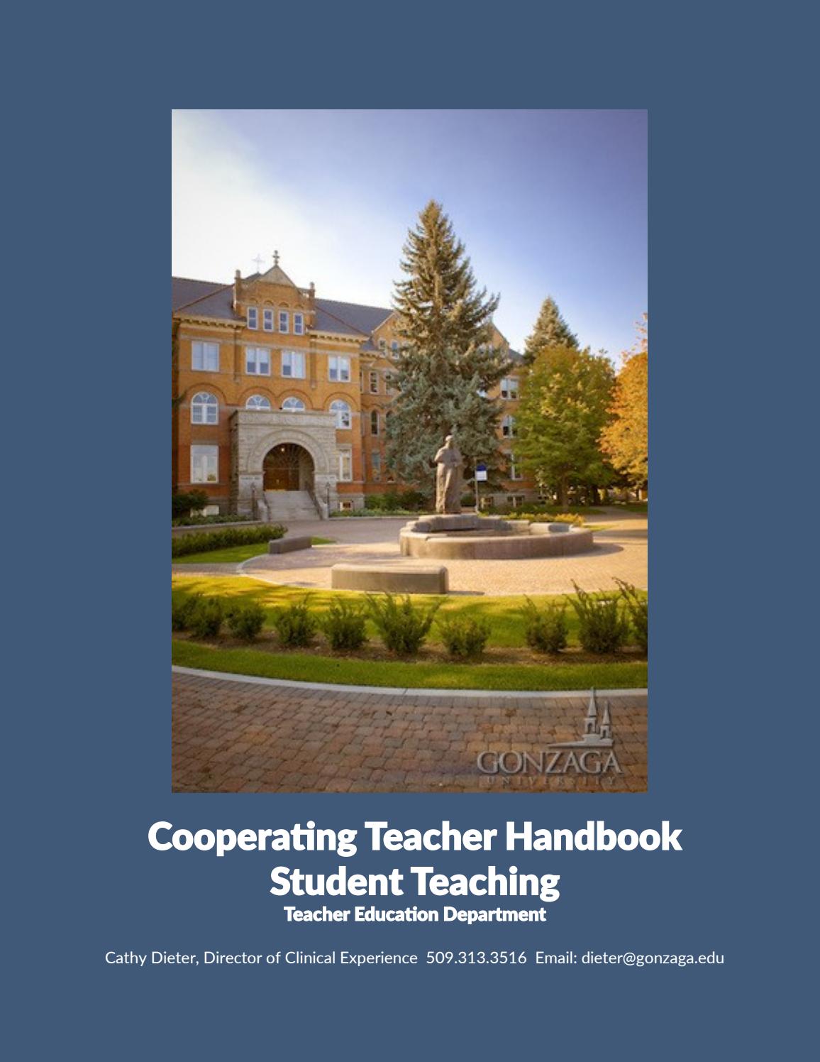 Cooperating Teacher Handbook - Student Teaching by Gonzaga University ...