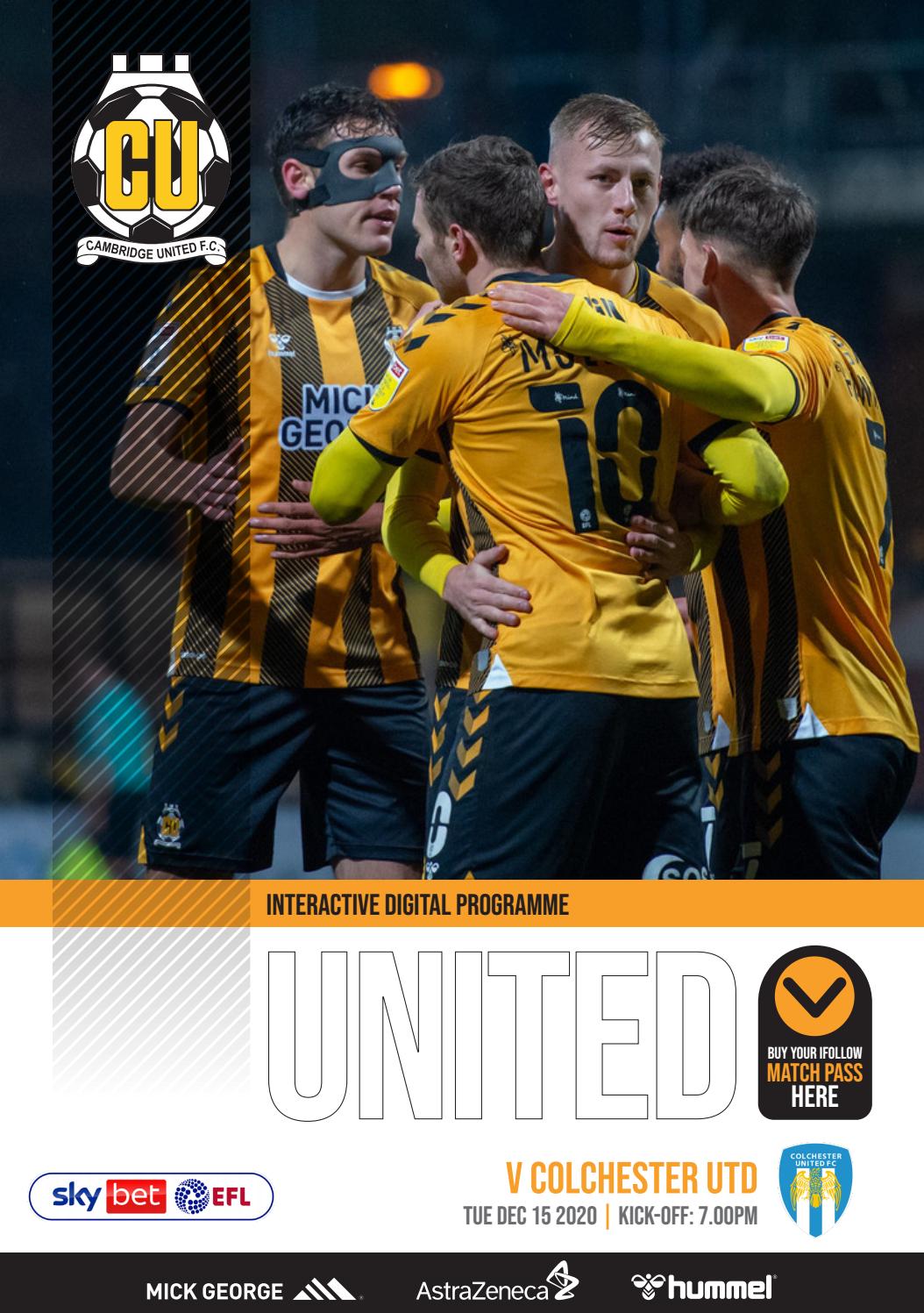 Cambridge United v Colchester United by Hashtag Digital Media - Issuu