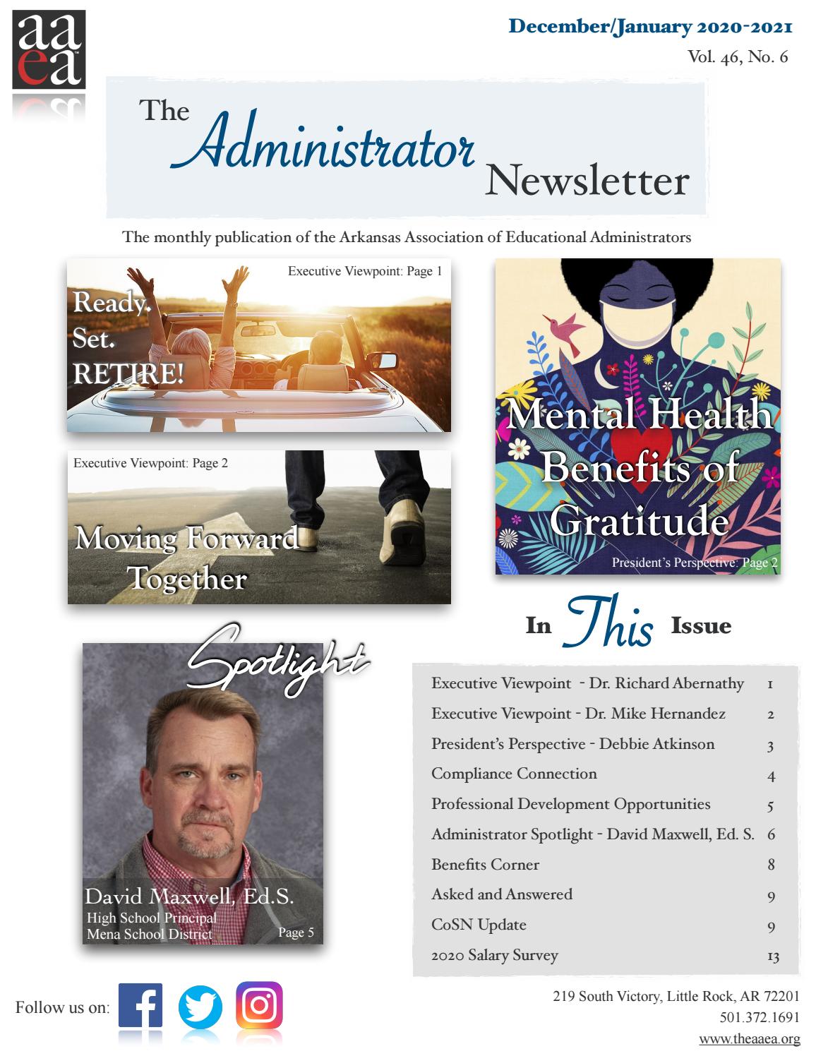 Administrative Newsletter December/January 2020-2021 Edition by theaaea ...