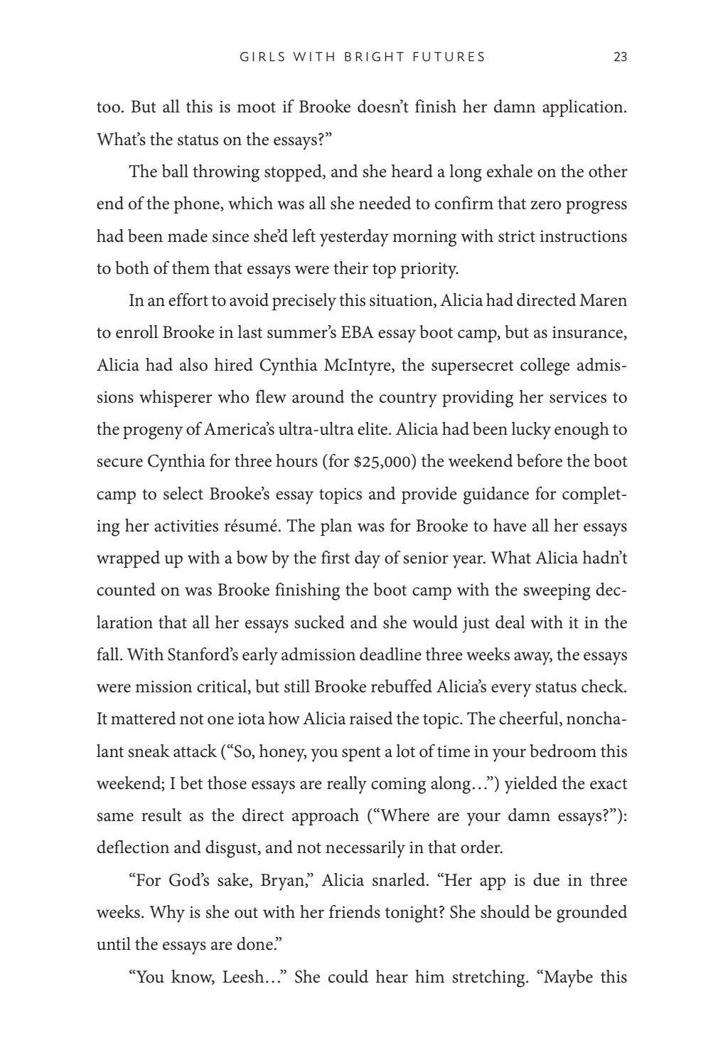 Excerpt: GIRLS WITH BRIGHT FUTURES by Tracy Dobmeier & Wendy Katzman by ...