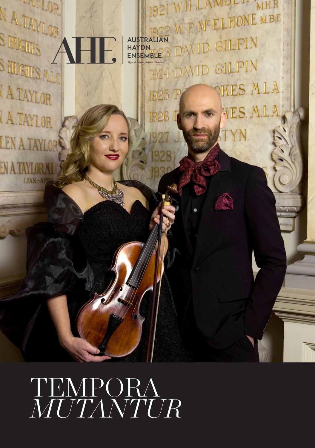 Tempora Mutantur Concert Program, Australian Haydn Ensemble (AHE) by ...