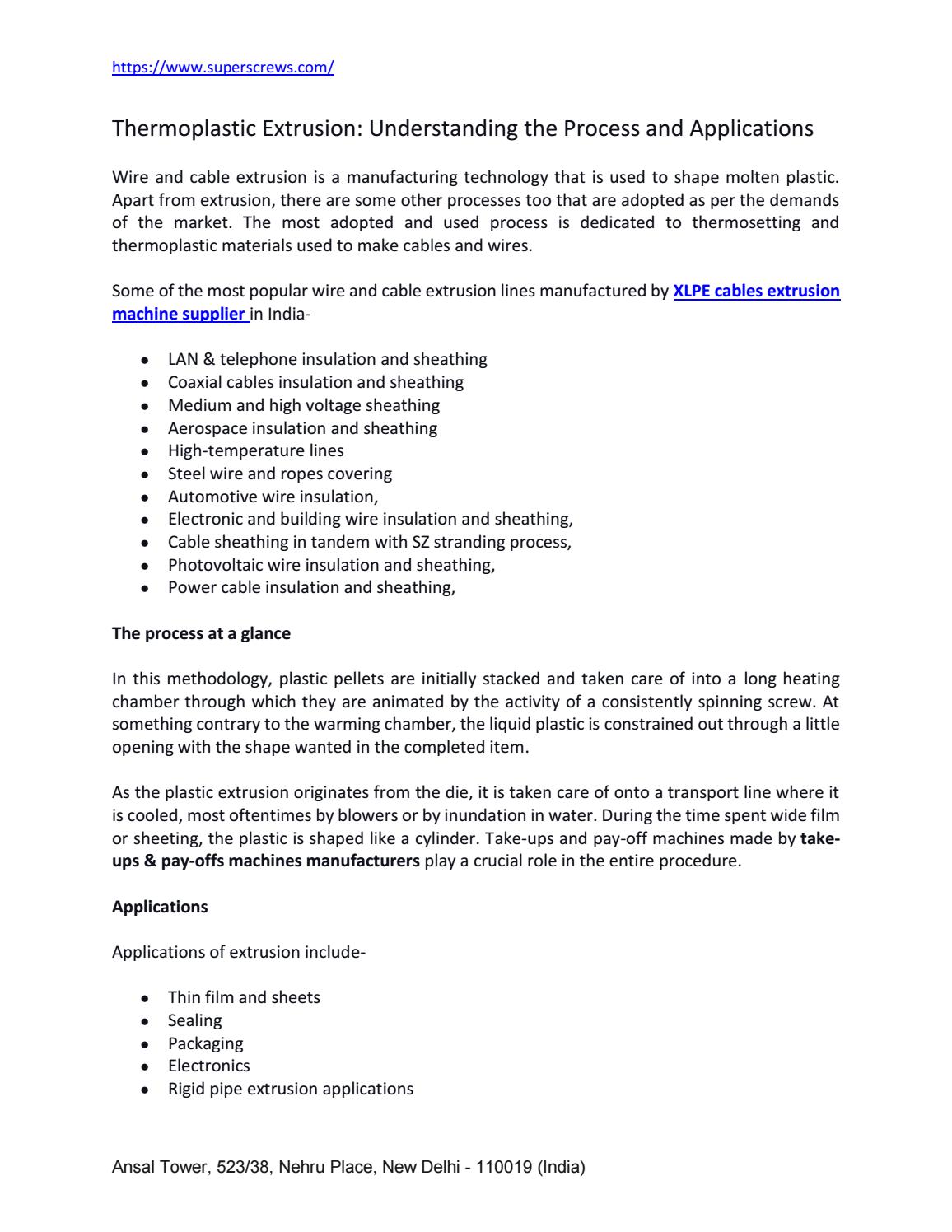 Thermoplastic Extrusion: Understanding the Process and Applications by ...