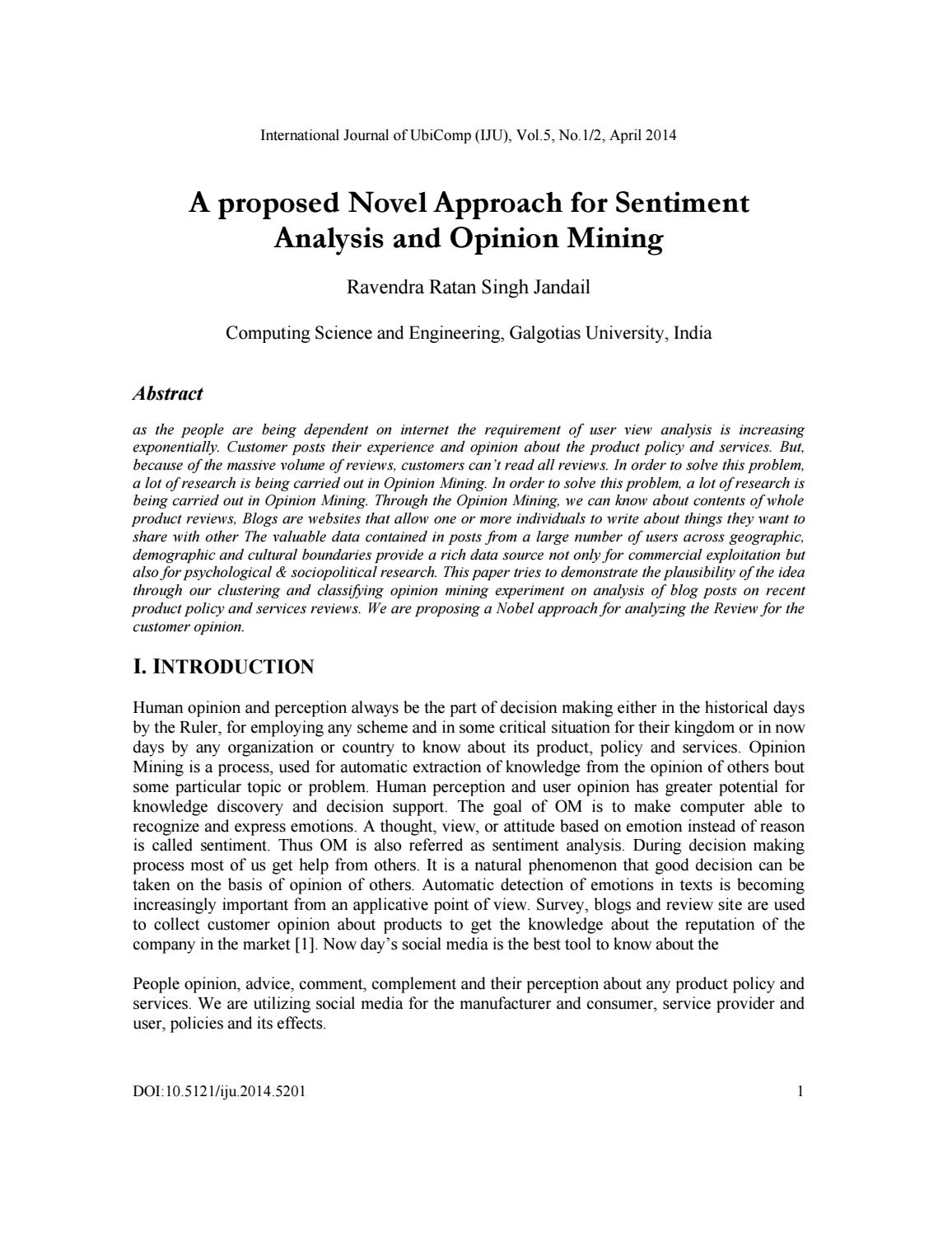 A proposed Novel Approach for Sentiment Analysis and Opinion Mining by ...