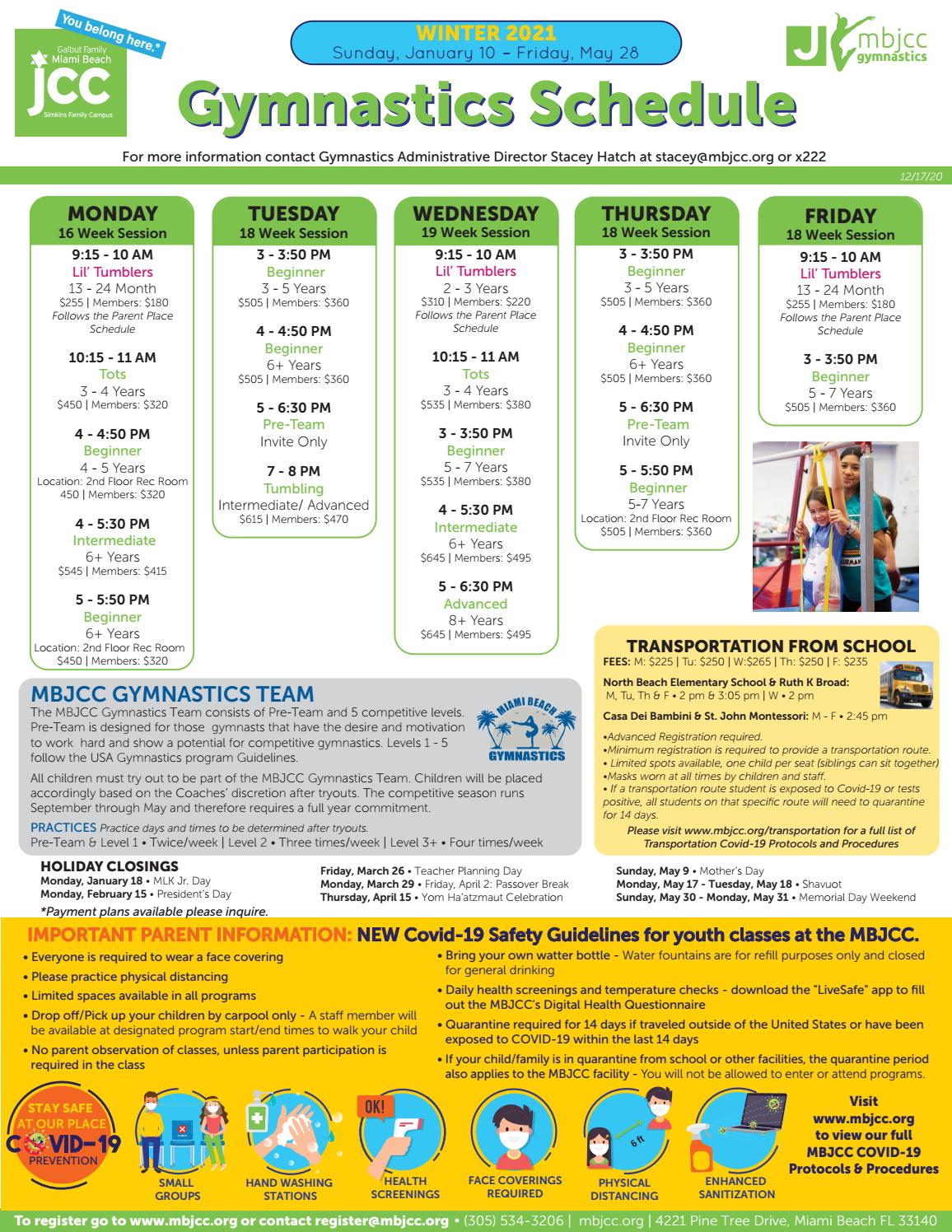 2020 - 2021 MBJCC Gymnastics Classes by Miami Beach JCC - Issuu