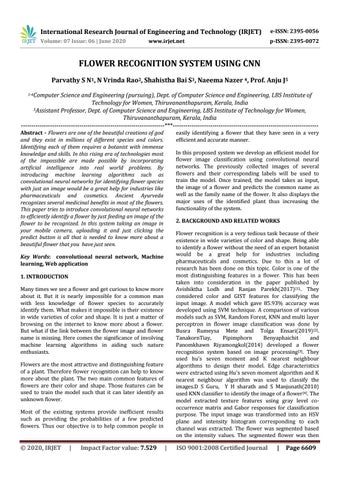 IRJET- Flower Recognition System using CNN by IRJET Journal - Issuu