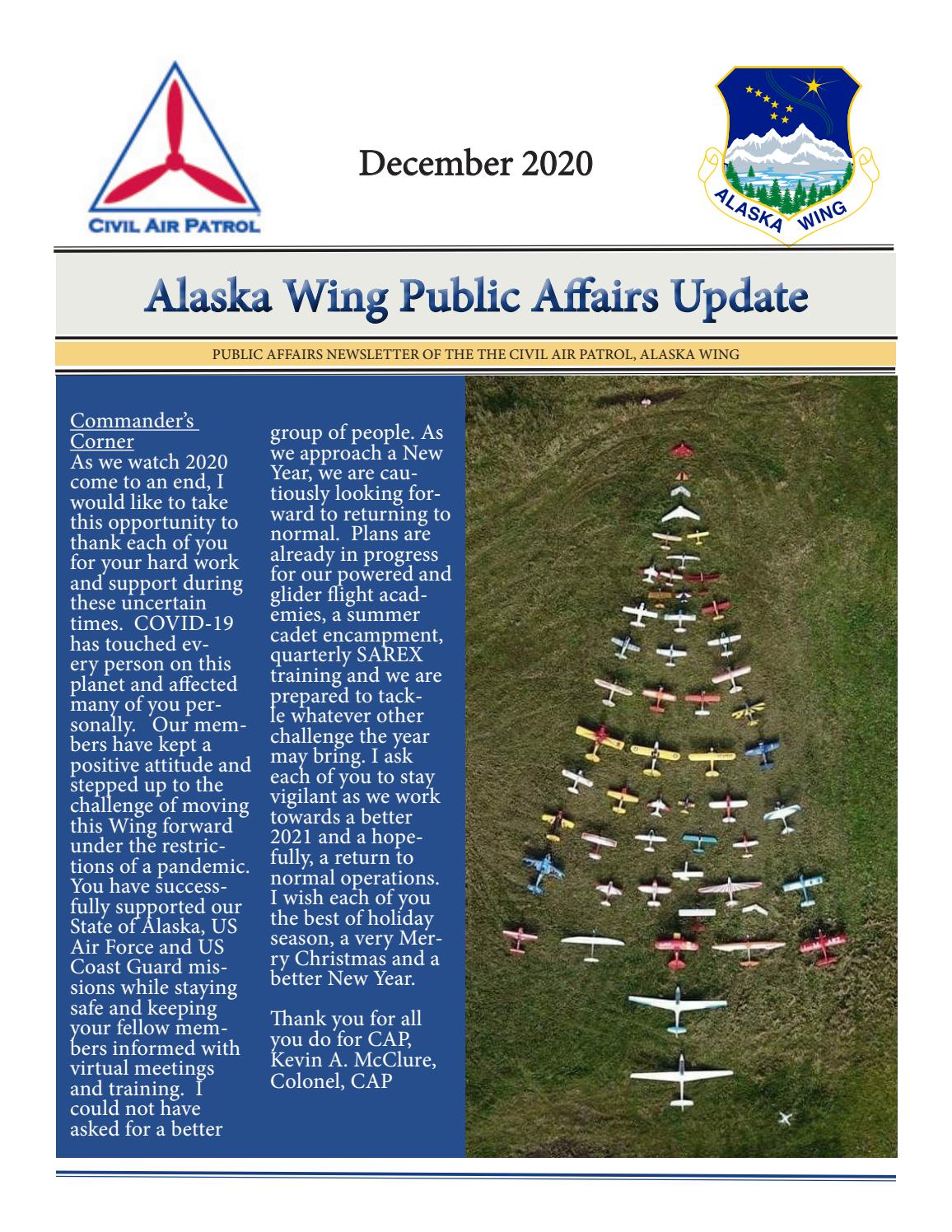 Alaska Wing of the Civil Air Patrol Public Affairs Update for December ...