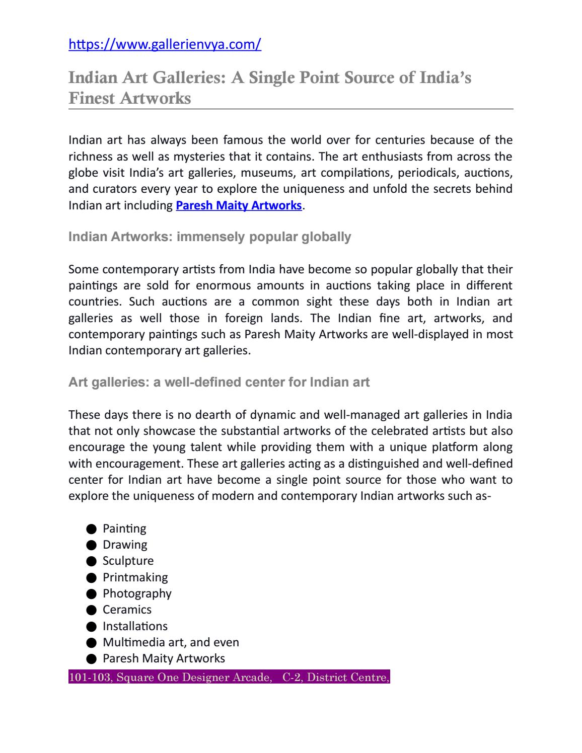 Indian Art Galleries: A Single Point Source of India’s Finest Artworks ...