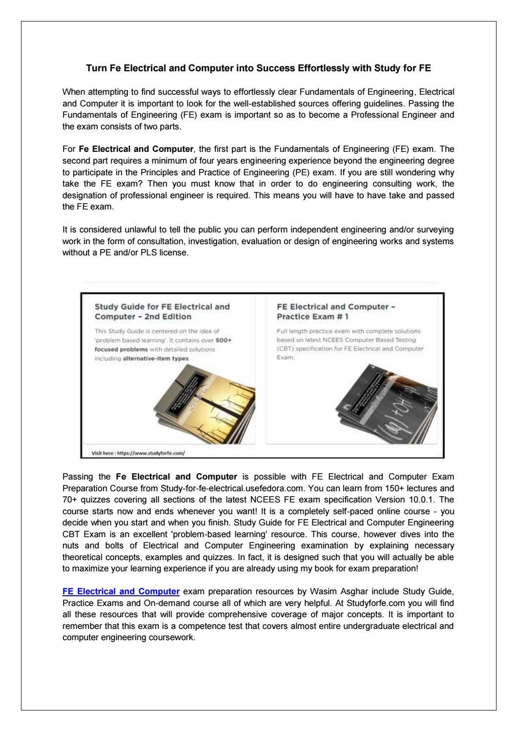 Turn Fe Electrical and Computer into Success Effortlessly with Study ...