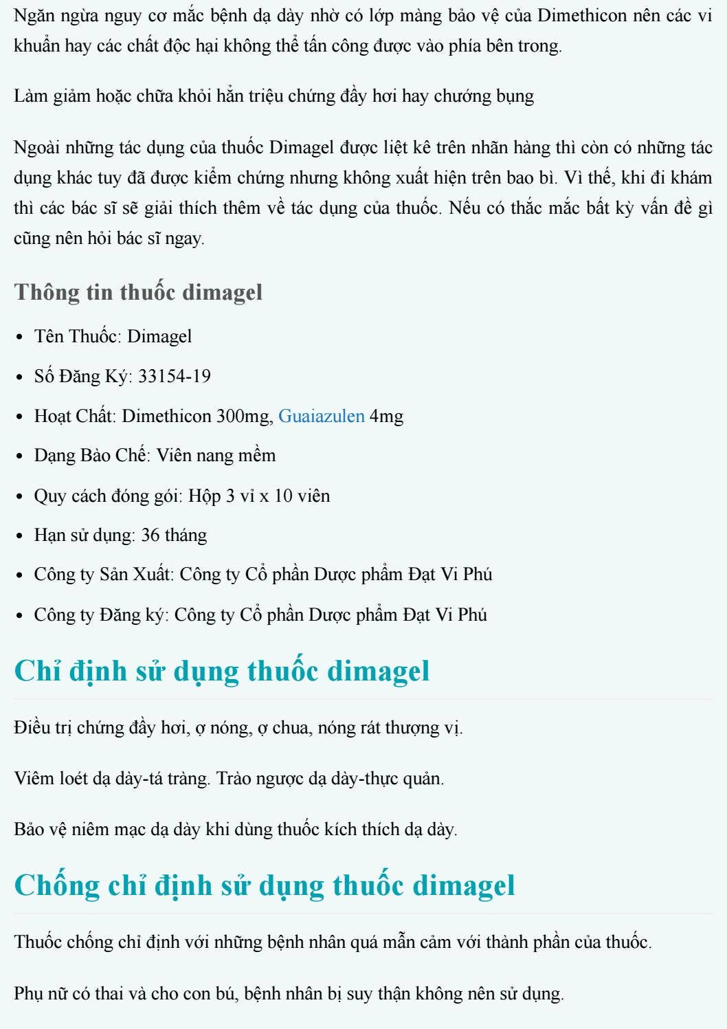 Thong tin thuoc Dimagel Tac dung lieu dung va gia ban|Tracuuthuoctay by ...