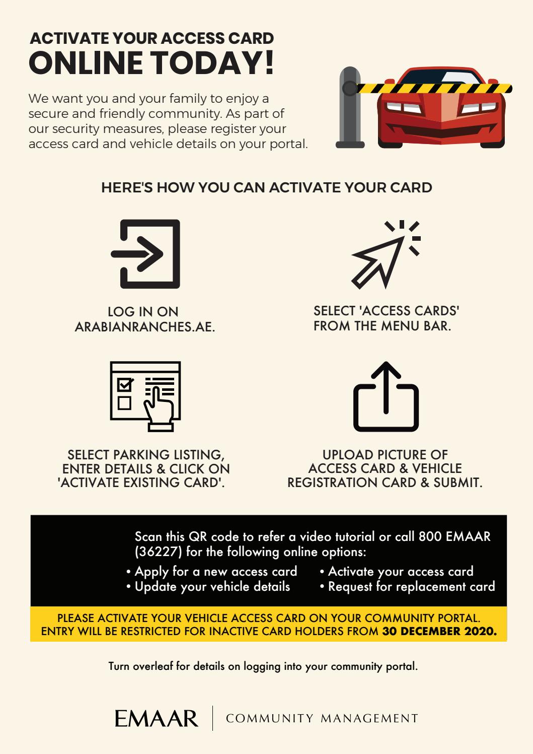 AR1 - Access Card Activatio by Emaar Community Management - Issuu