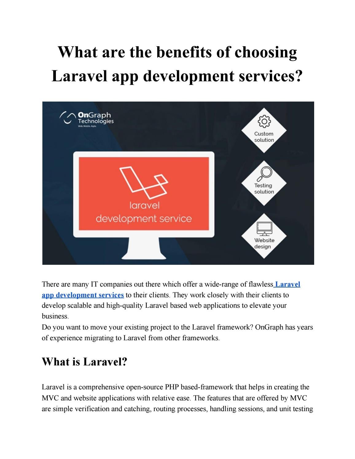 What are the benefits of choosing Laravel app development services? by ...