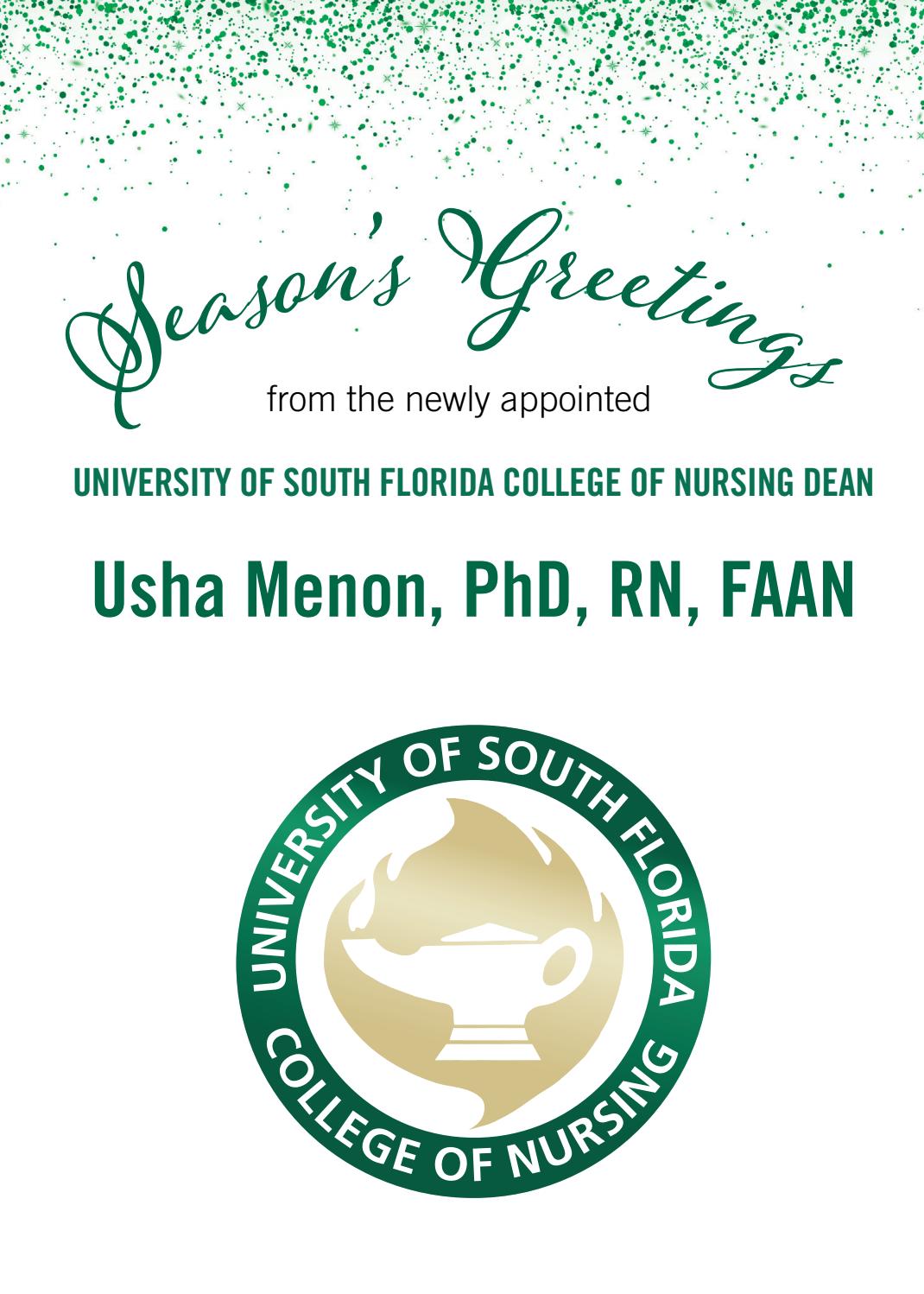 Season's Greetings from Usha Menon, PhD, RN, FAAN by usfhealthnurse - Issuu