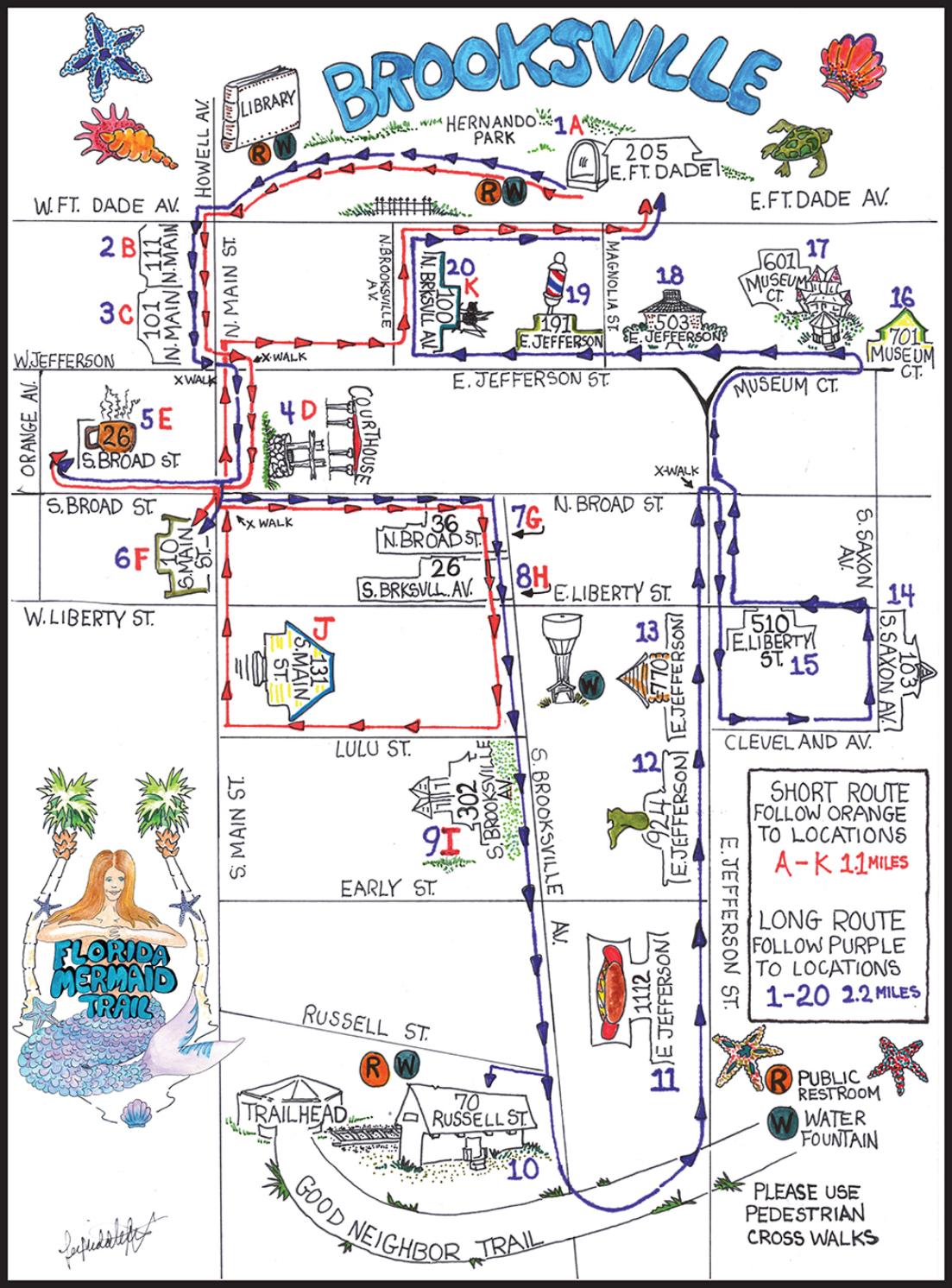 The Florida Mermaid Trail Map by Florida's Adventure Coast Visitors ...