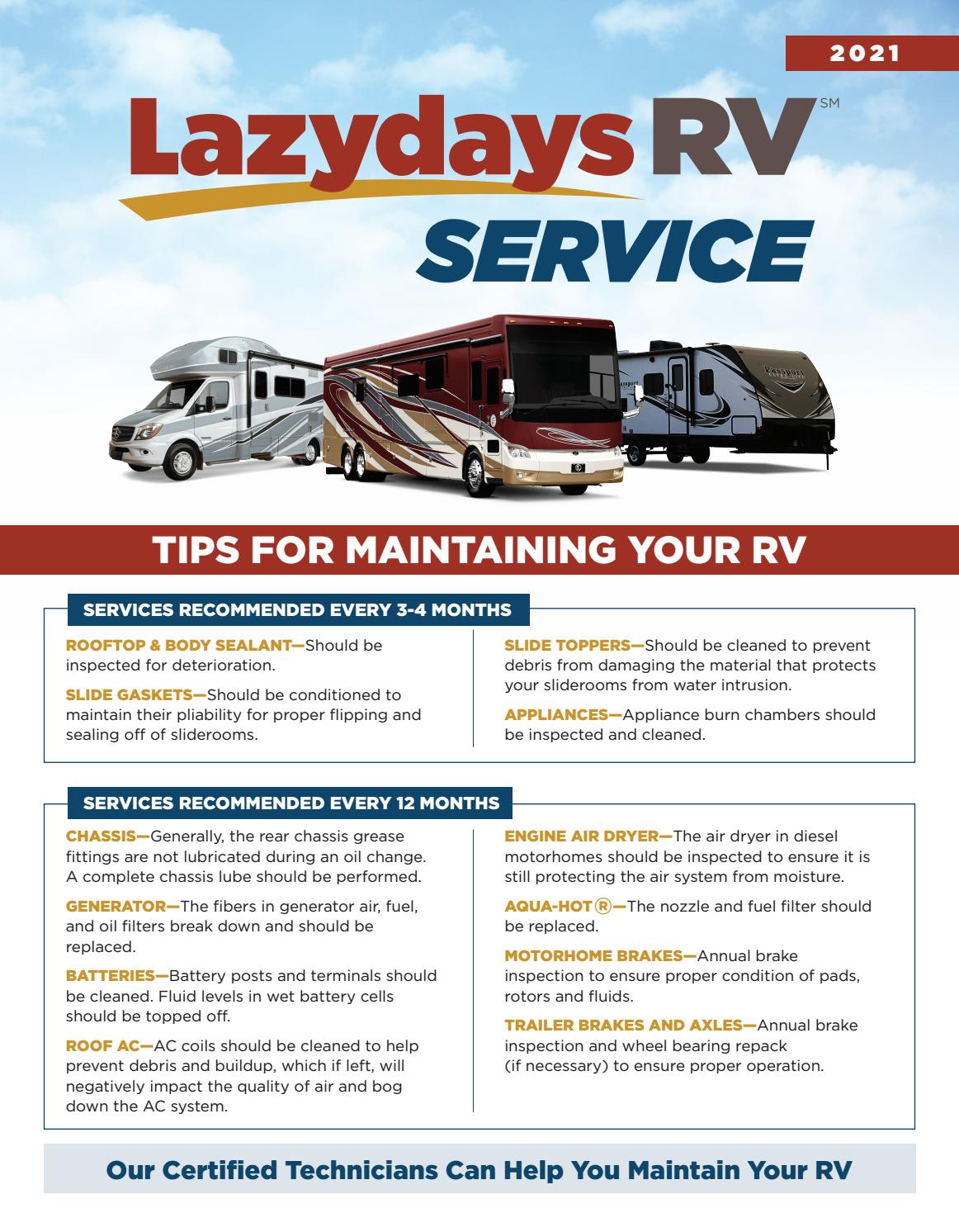 Lazydays RV Service Booklet by LDRV - Issuu